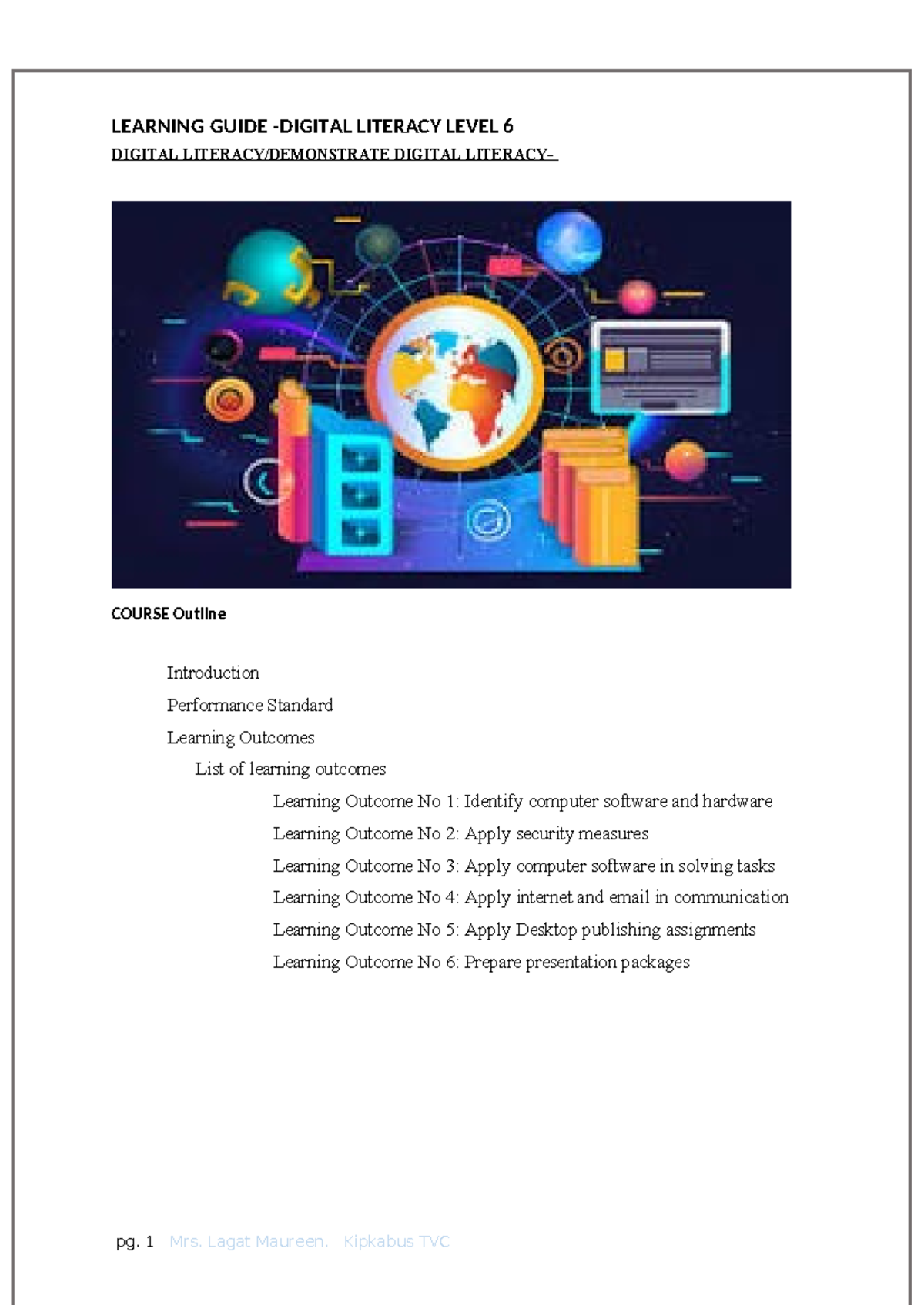Digital Literacy Level 6- Learning Guide - LEARNING GUIDE -DIGITAL ...