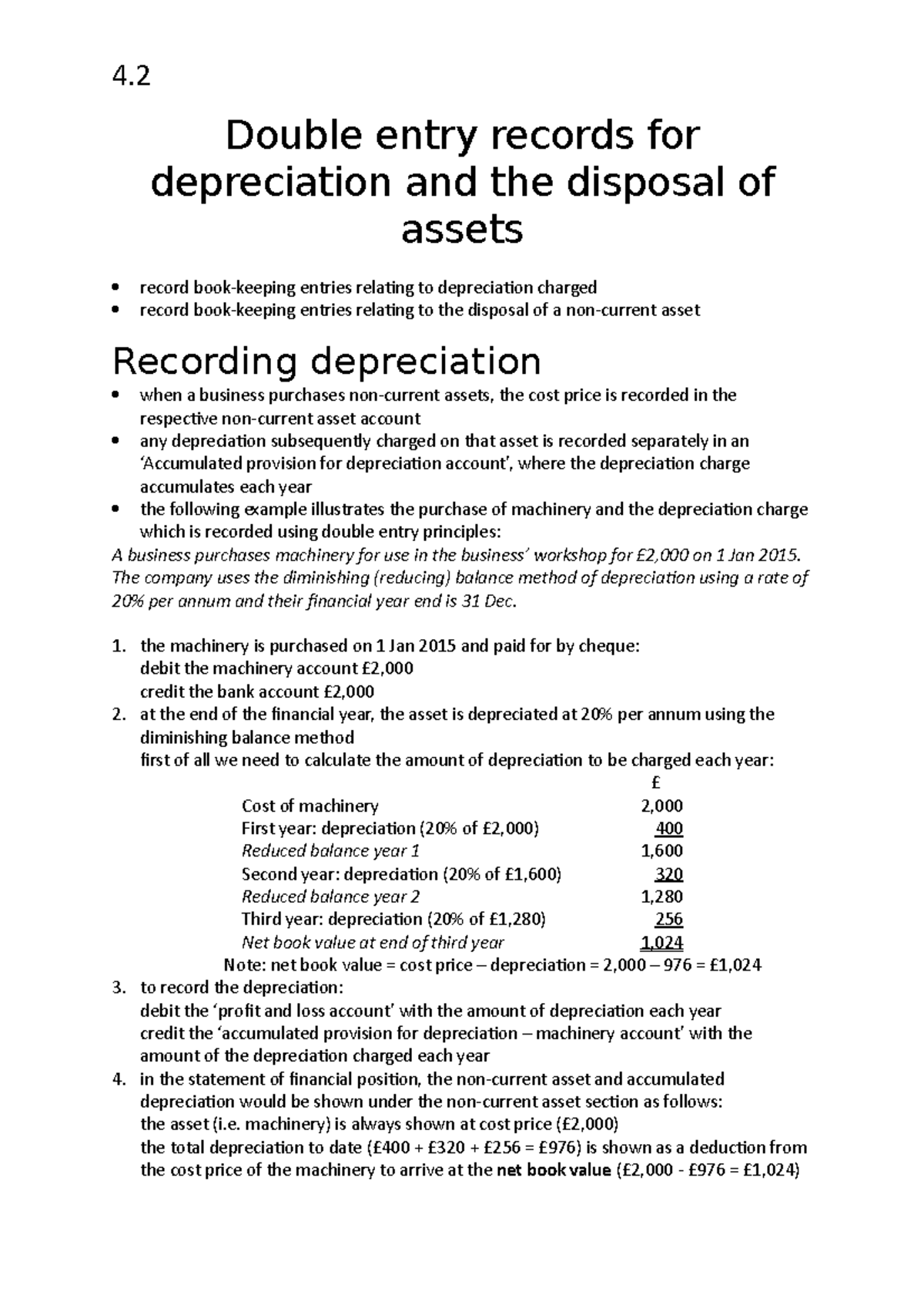 4.2 Double Entry Accounting: Depreciation & Asset Disposal Techniques ...