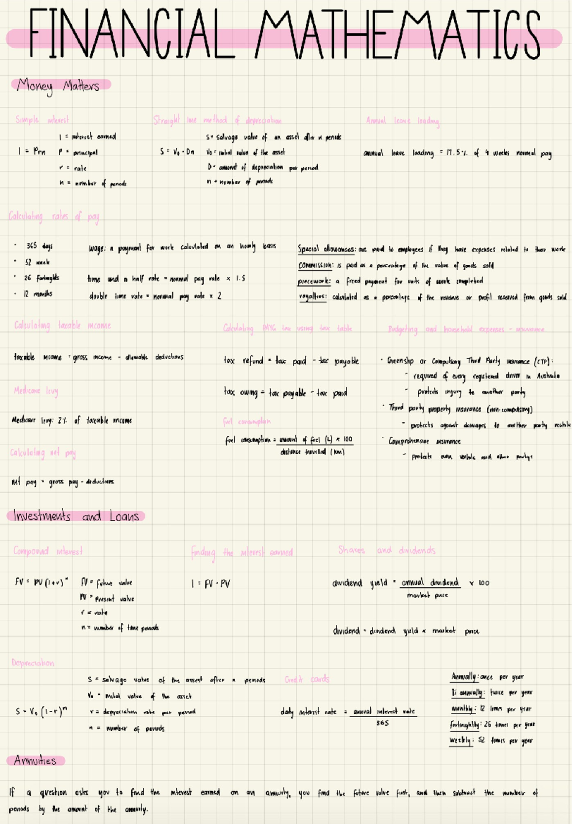 Financial Mathematics Notes ST2 - Studocu