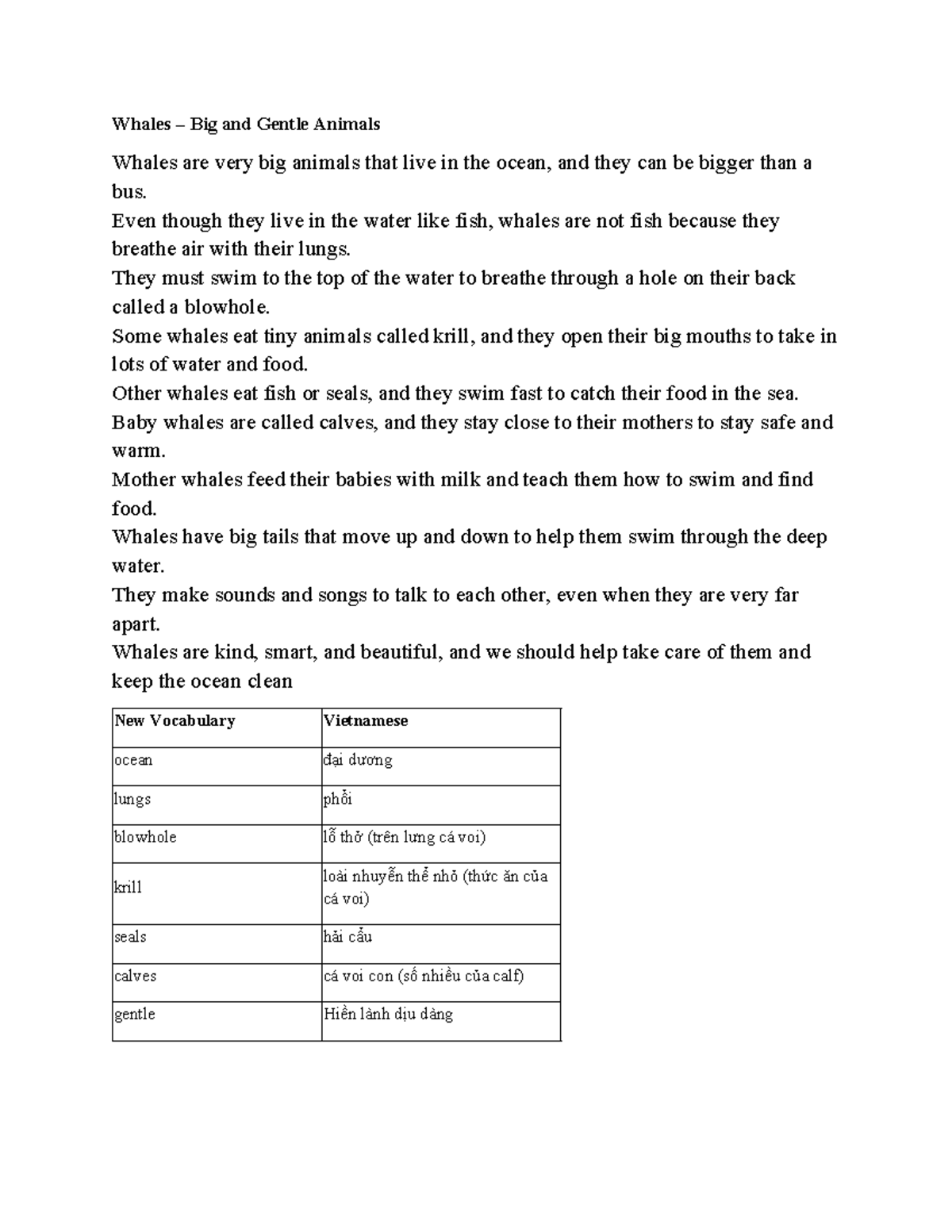 Whales: Gentle Giants of the Ocean - A Study Guide - Studocu