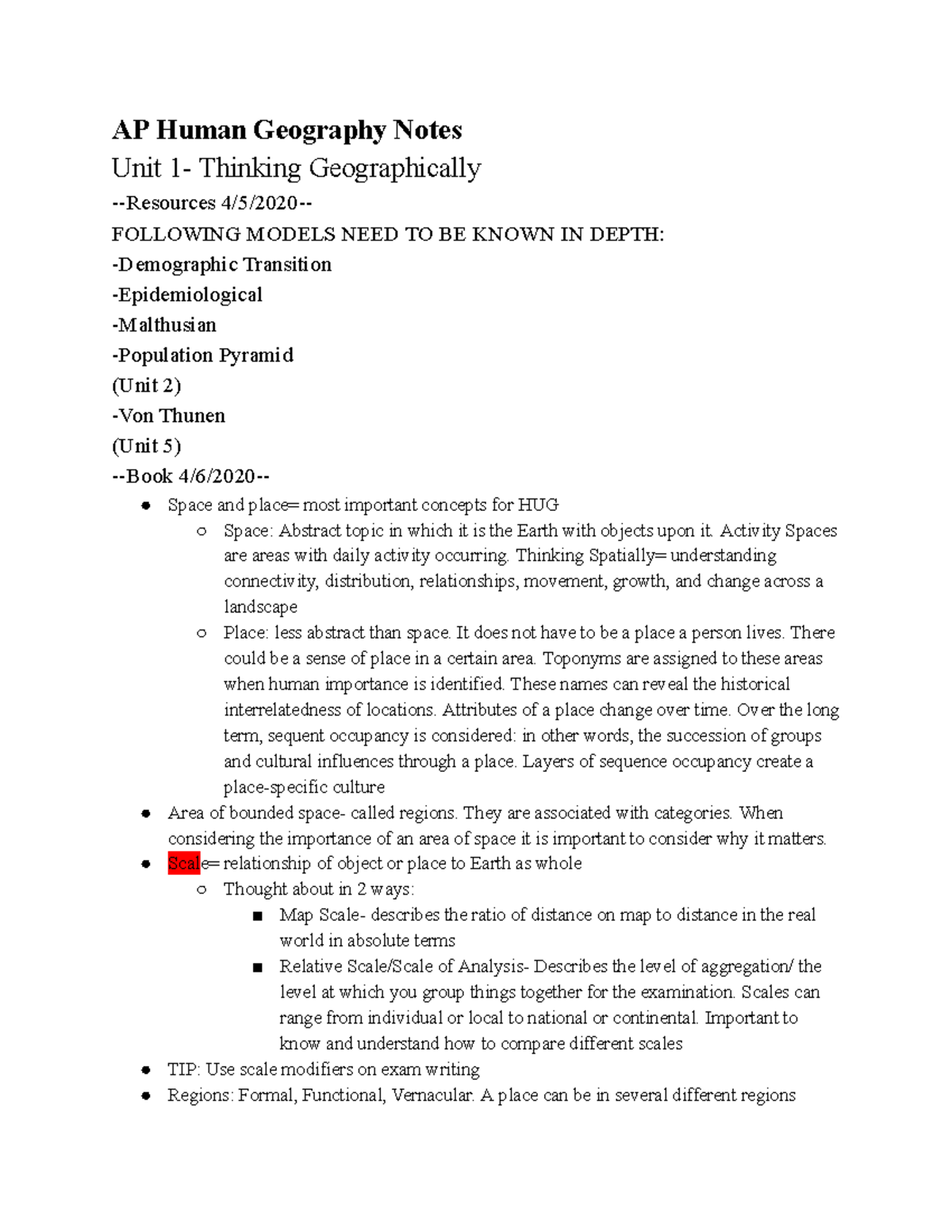 AP Human Geography (AP HUG) Final Exam Study Guide & Notes - Studocu