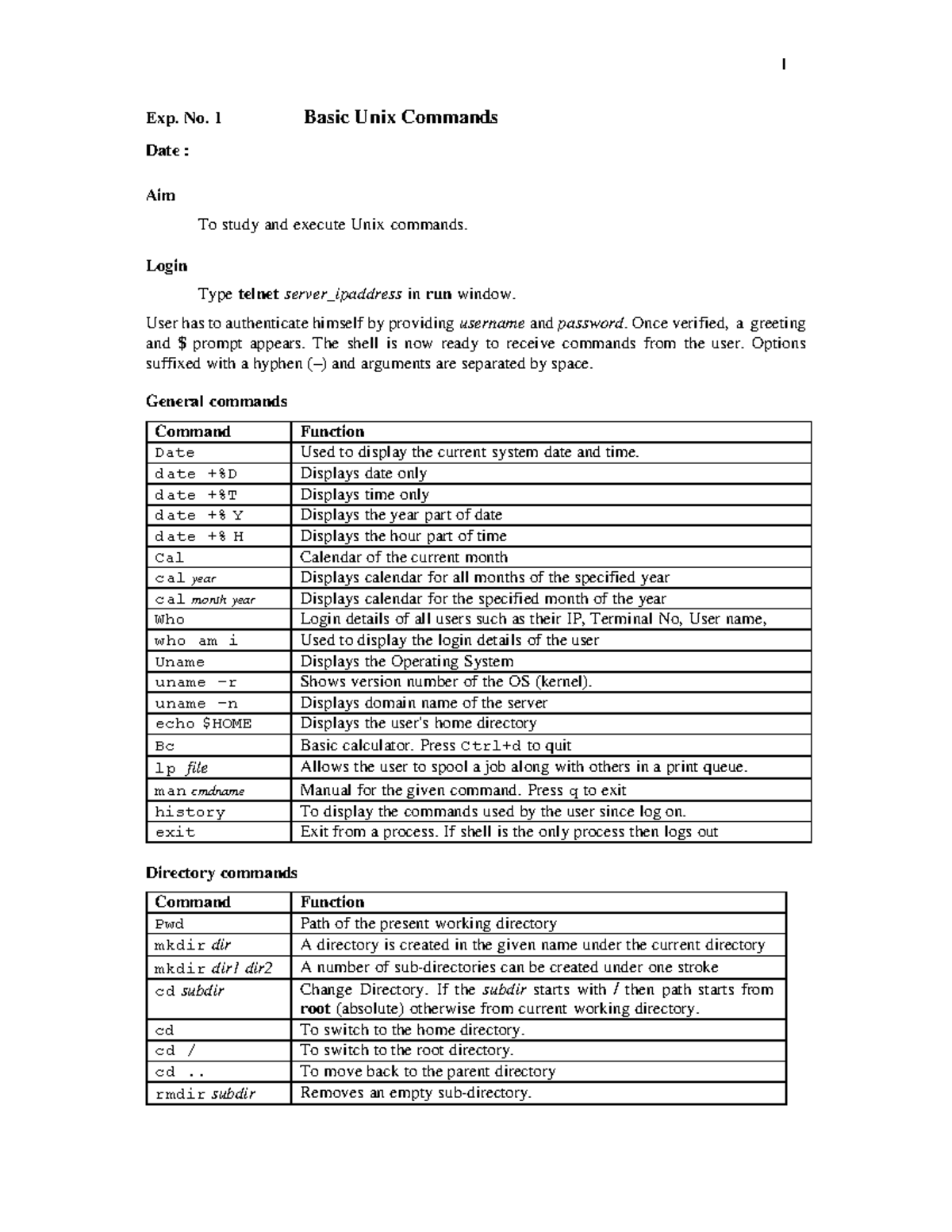CBB1222-OS Lab: Basic Unix Commands & FCFS Scheduling Guide - Studocu
