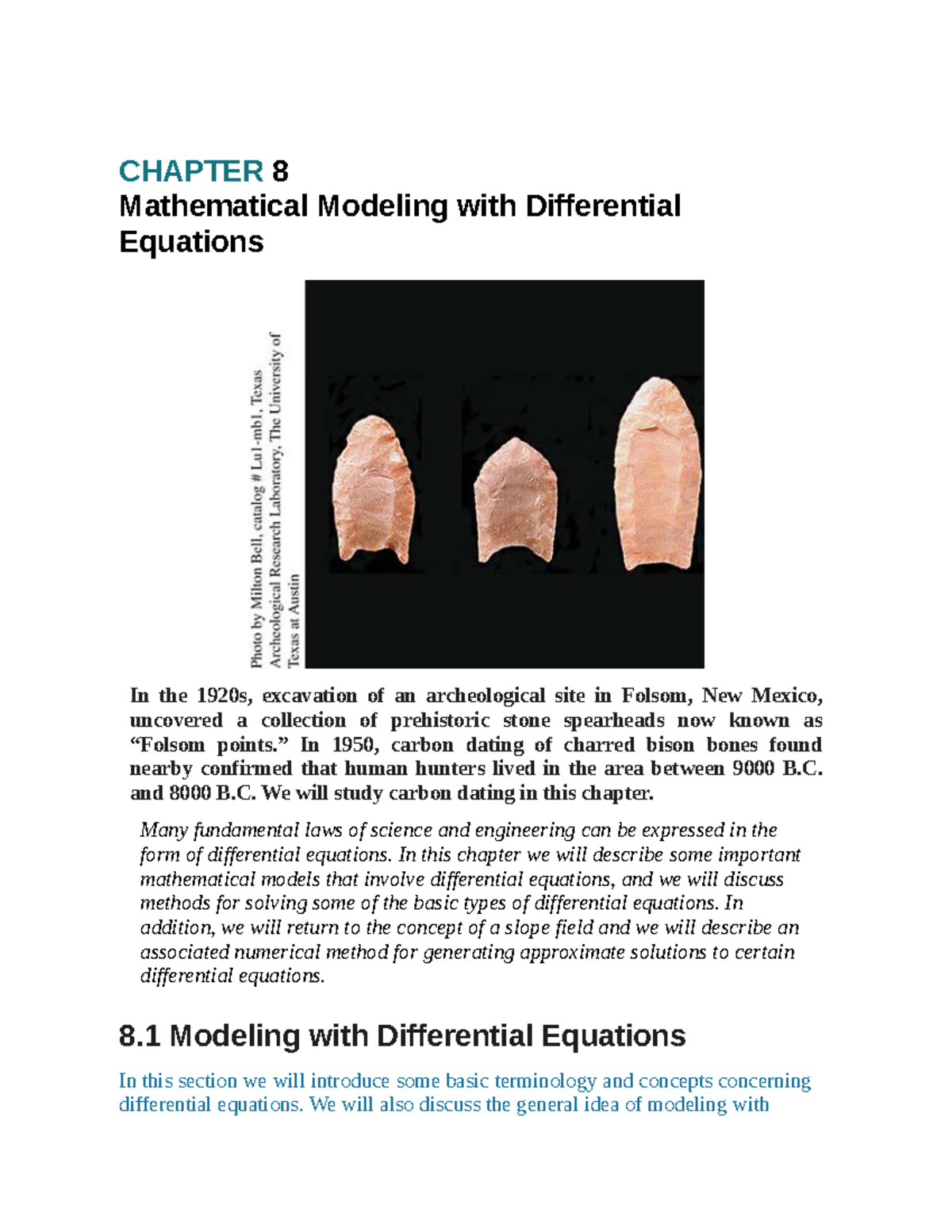 Mathematical Modeling with Differential Equations - CH8 Calculus Notes ...
