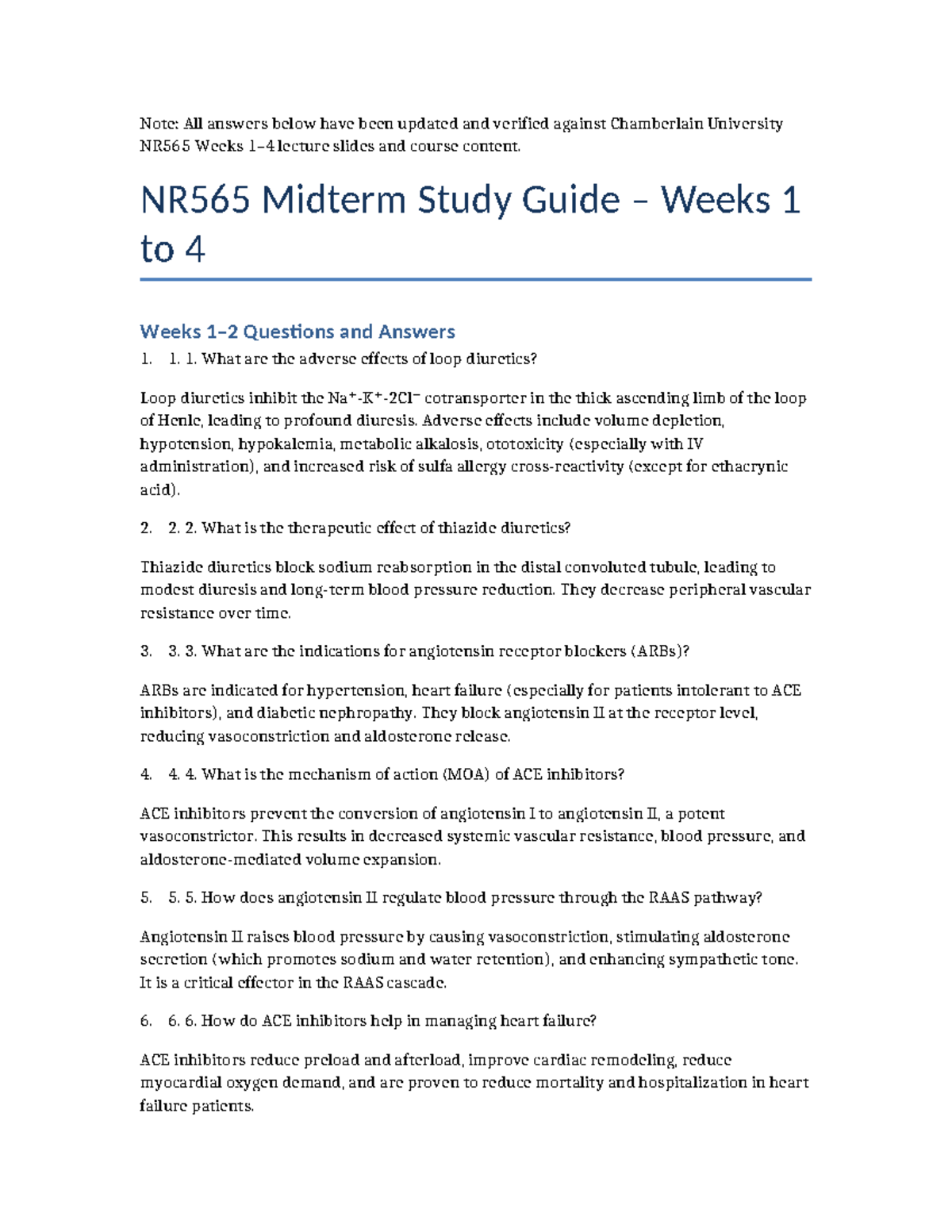 NR565 Midterm Study Guide: Updated Q&A for Weeks 1-4 - Studocu