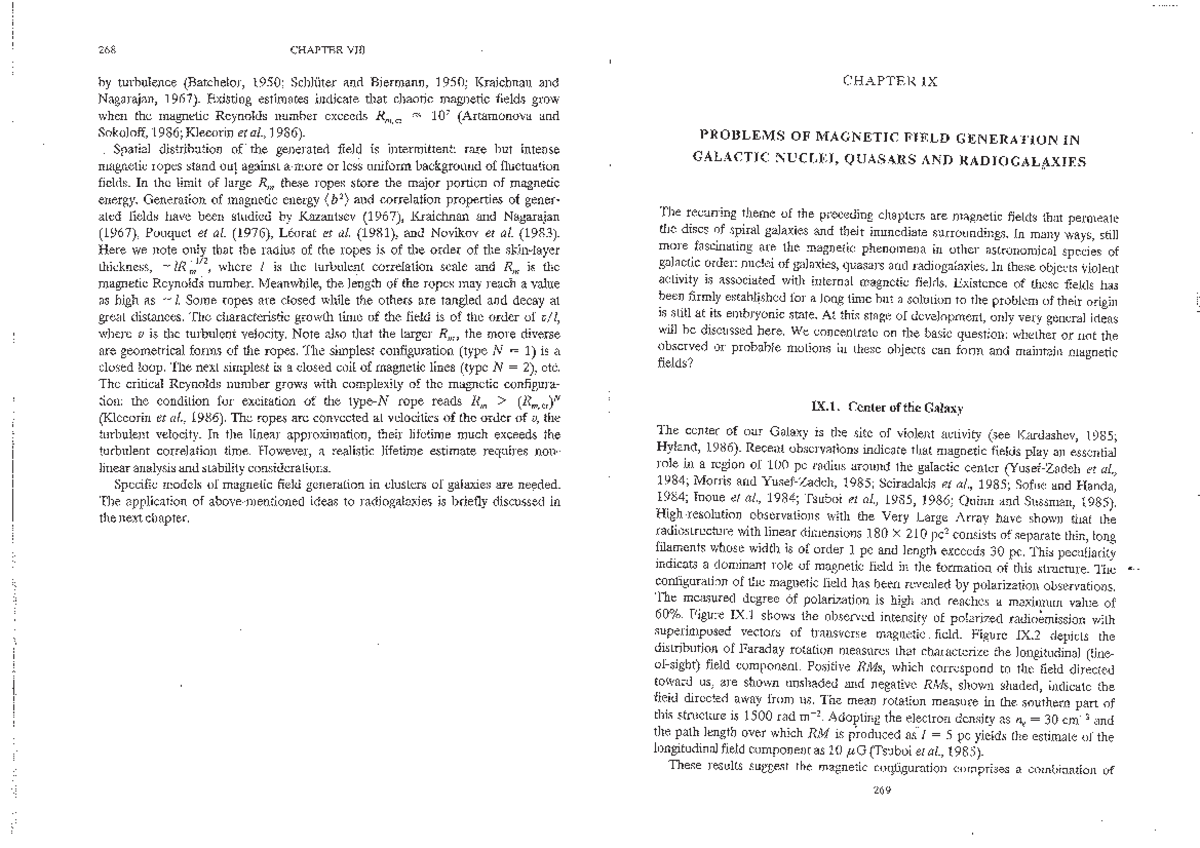 268 CHAPTER IX: Magnetic Field Generation in Galactic Nuclei and ...
