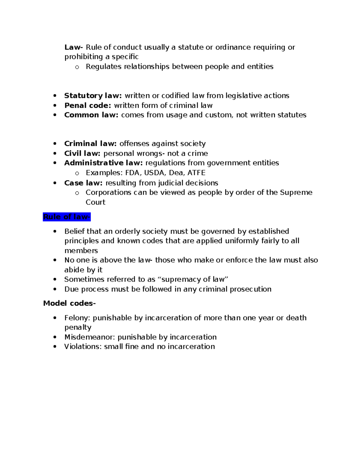 Legal Principles and Frameworks: Statutory & Common Law Overview - Studocu