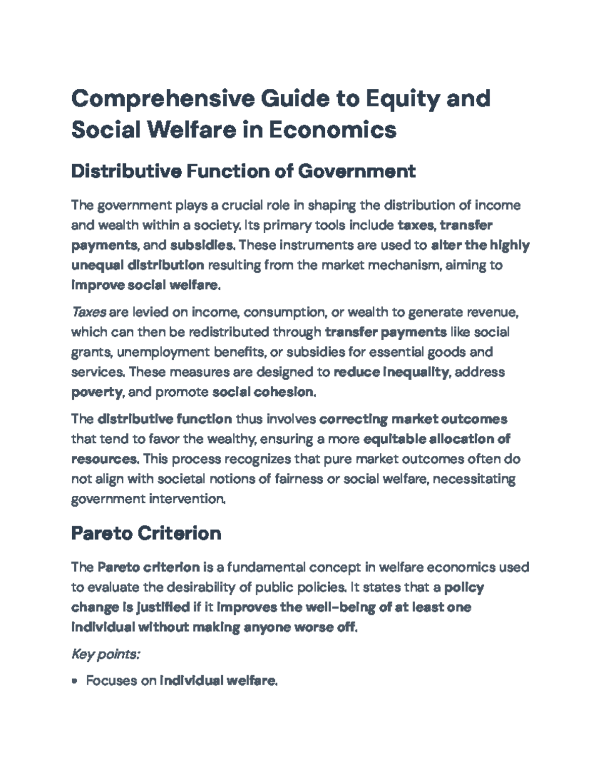 Comprehensive Guide to Welfare Economics: Equity & Social Welfare (ECO ...