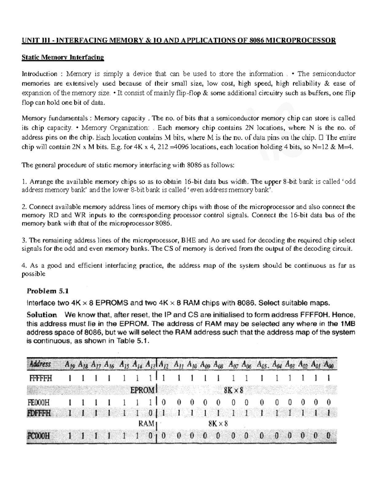 MPMC 3: Memory I/O & 8086 Microprocessor Applications Notes - Studocu