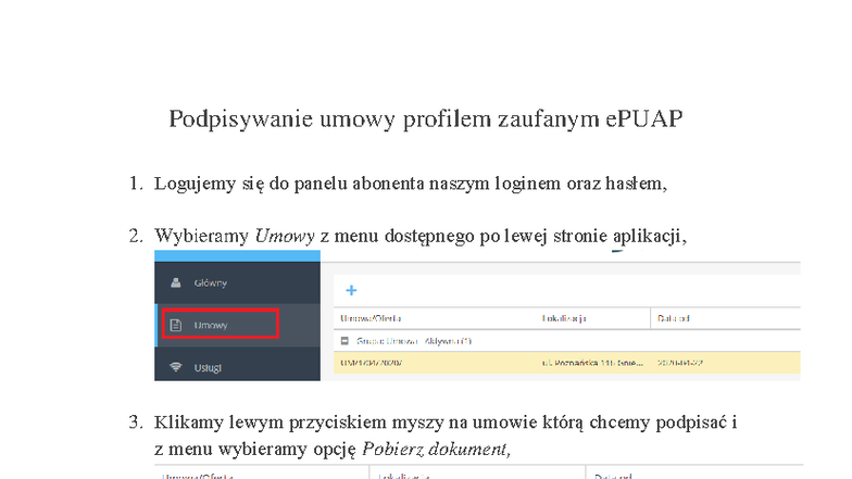 Instrukcja Podpisywania Umowy ePUAP - Krok po Kroku - Studocu