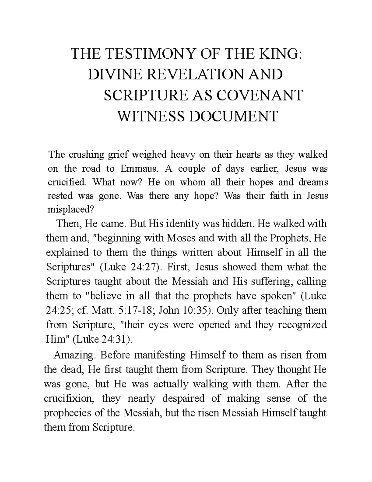 The Testimony of the King: Divine Revelation & Scripture as Covenant ...