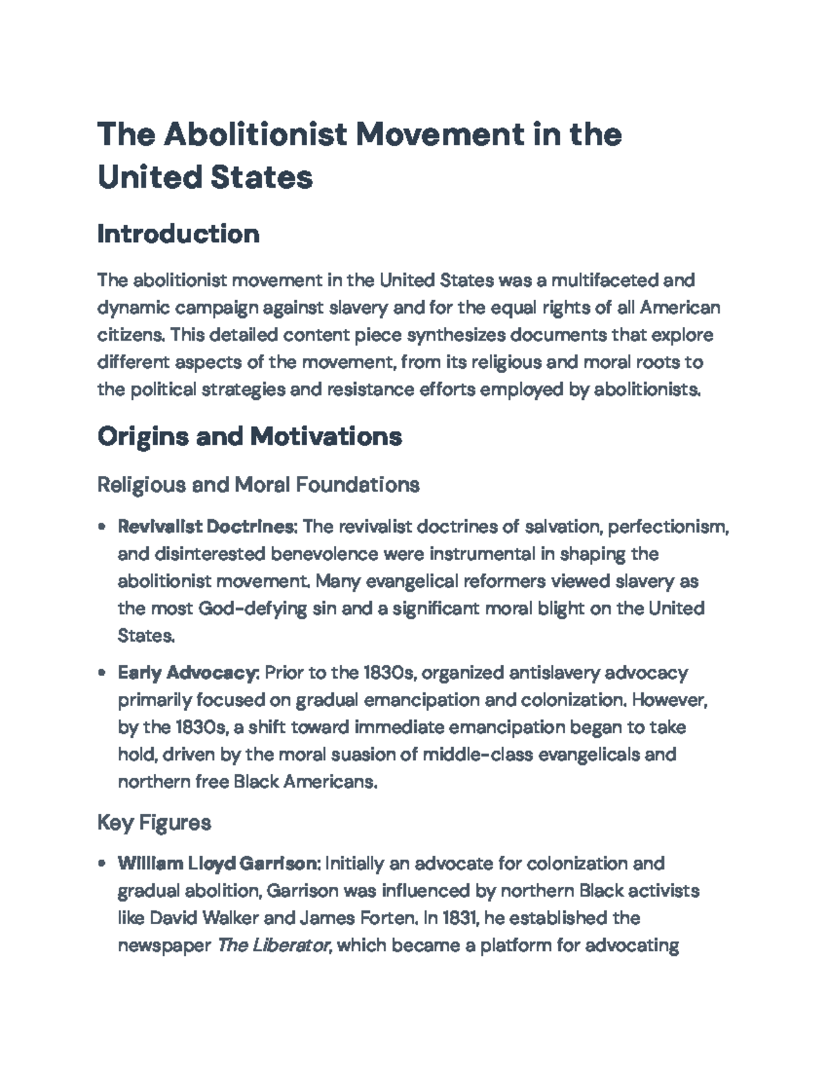 The Abolitionist Movement in the U.S.: Dynamics and Key Figures - The ...