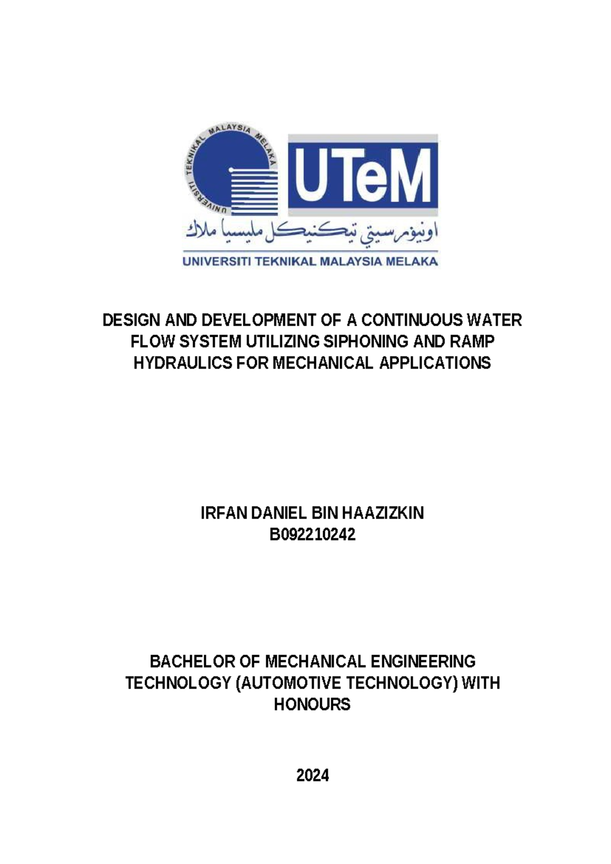 PSM 1 Template Mechanical V4 - DESIGN AND DEVELOPMENT OF A CONTINUOUS ...