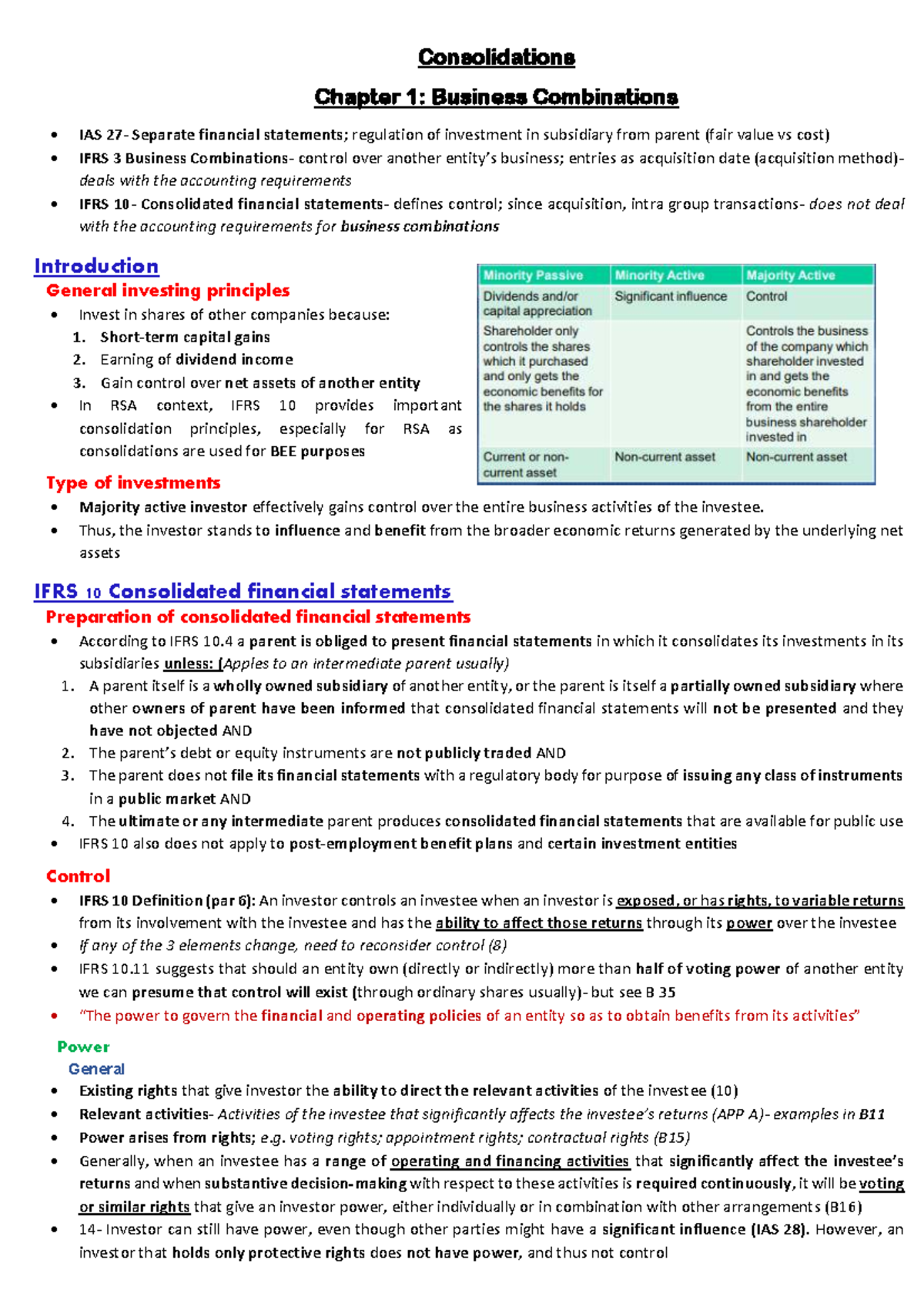 Consolidations Notes: IAS & IFRS Insights for Business Combinations ...
