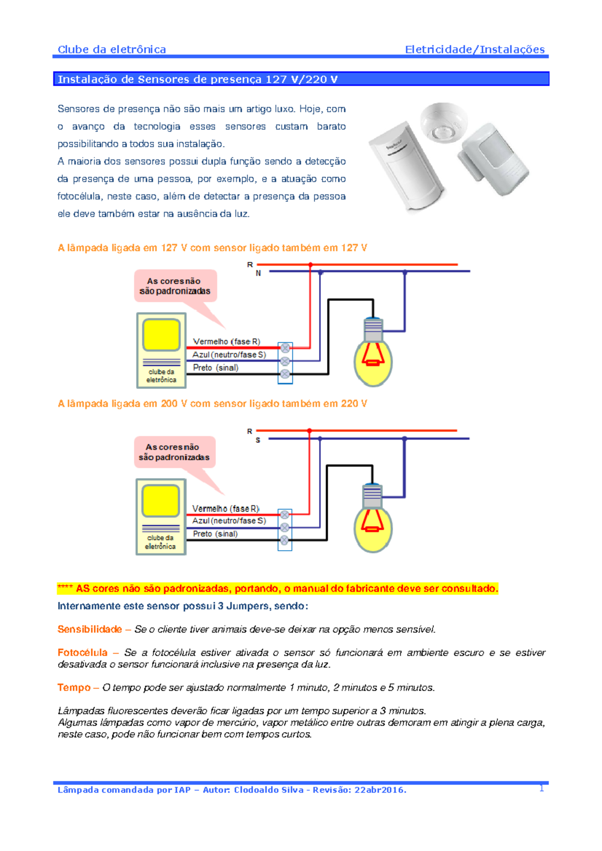 010 - Instalação de Sensores de Presença em Eletrônica e IAP - Studocu
