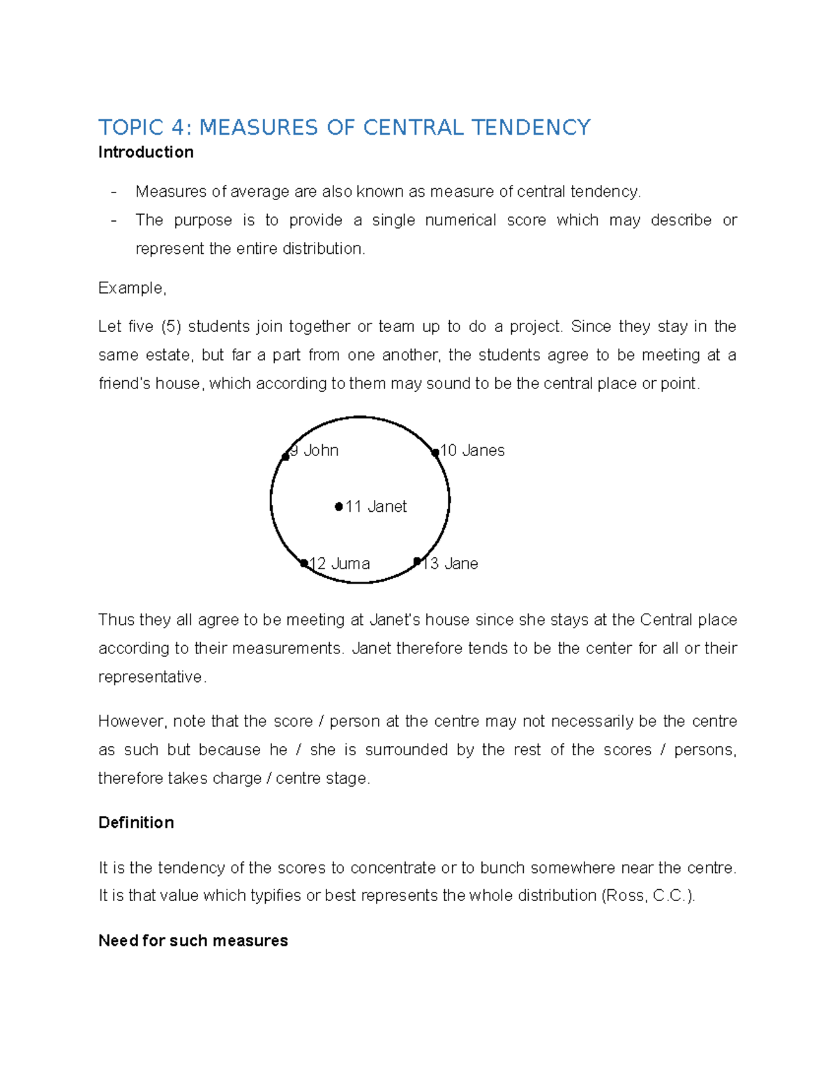 Topic 4: Measures of Central Tendency - EPY 410 Educational Tests - Studocu