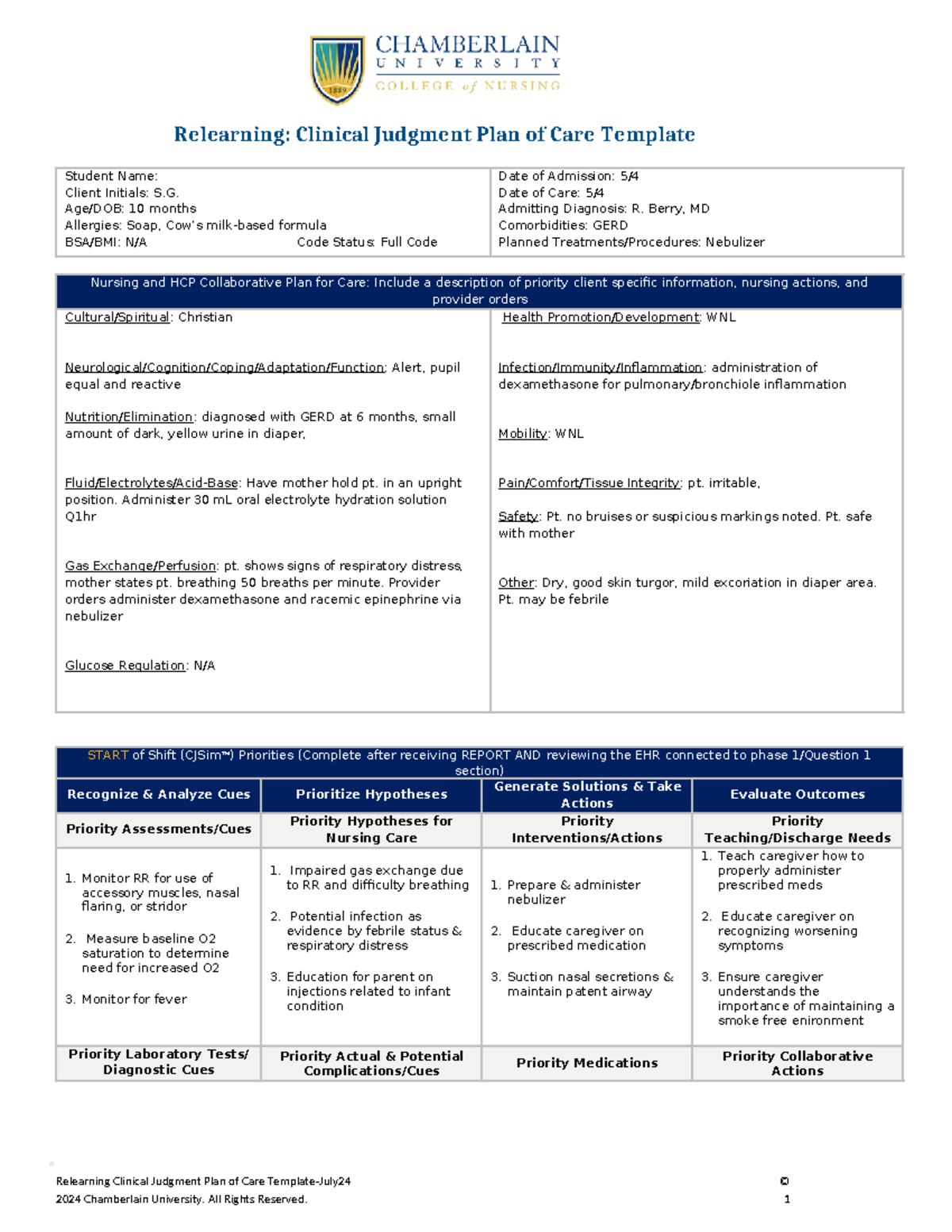 CJSim™ Pediatric Final Exam: Relearning Clinical Judgment in Maternity ...