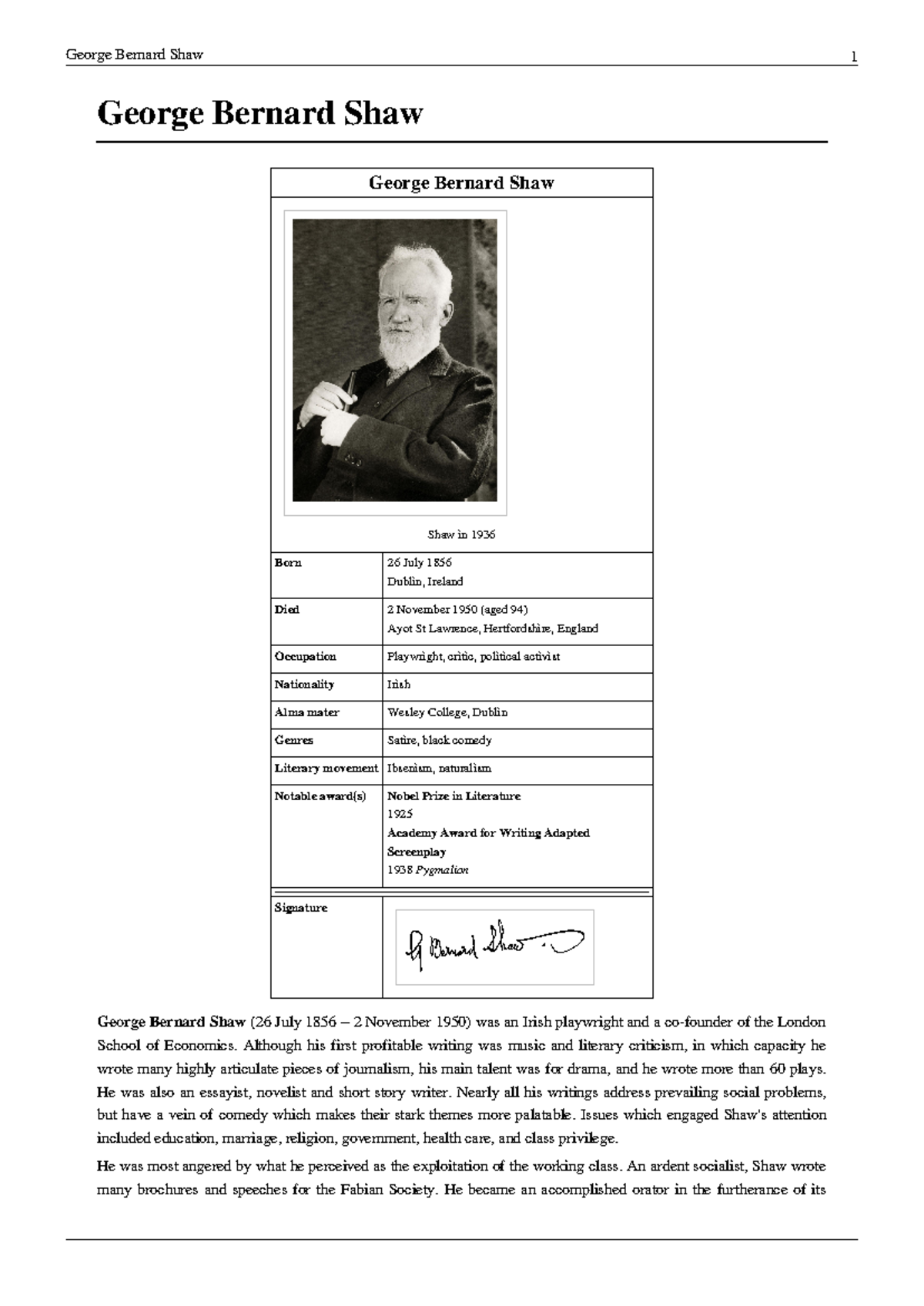 Shaw - Insightful Analysis of George Bernard Shaw's Life and Works ...