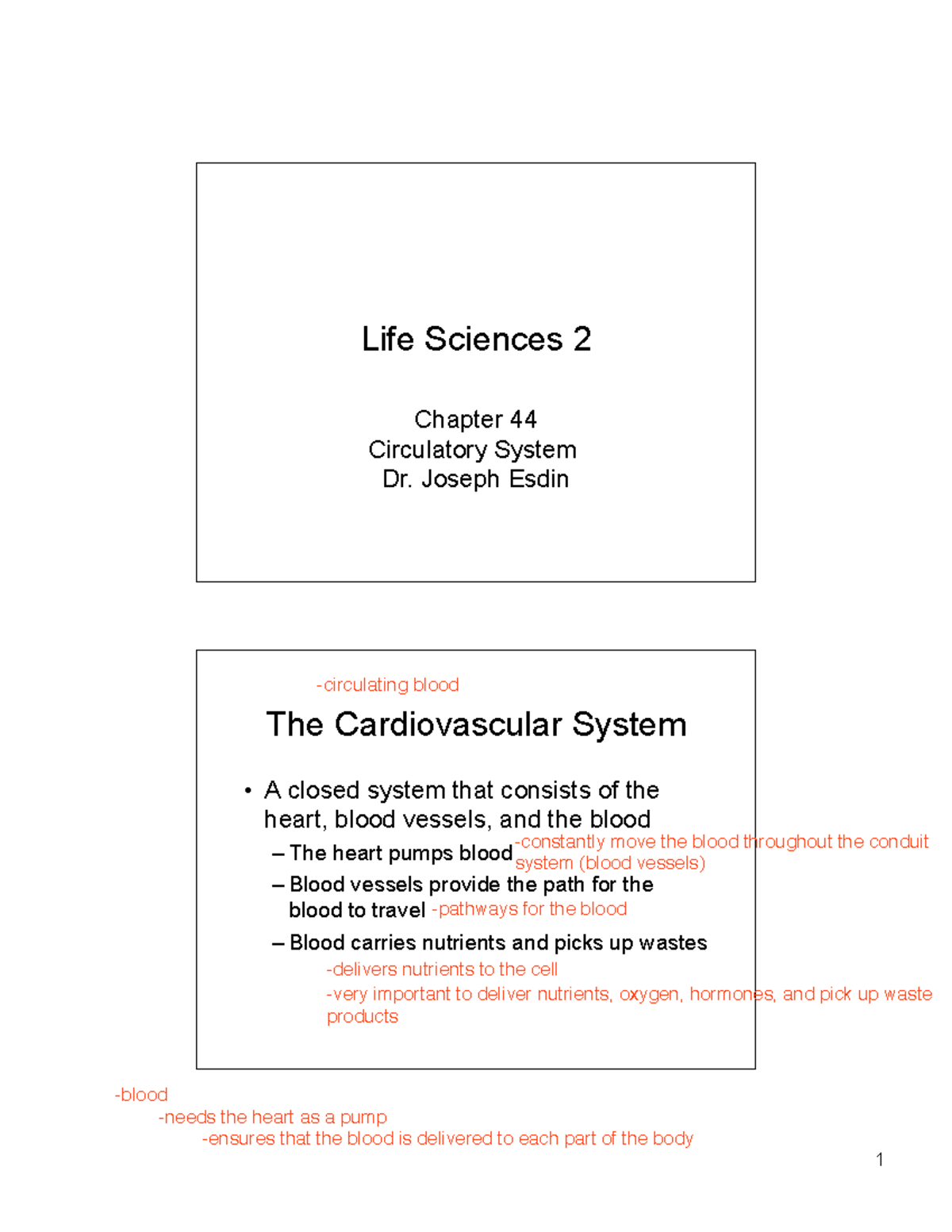 LS 2 Lec 14 Cardio - Esdin - Life Sciences 2 Chapter 44 Circulatory ...