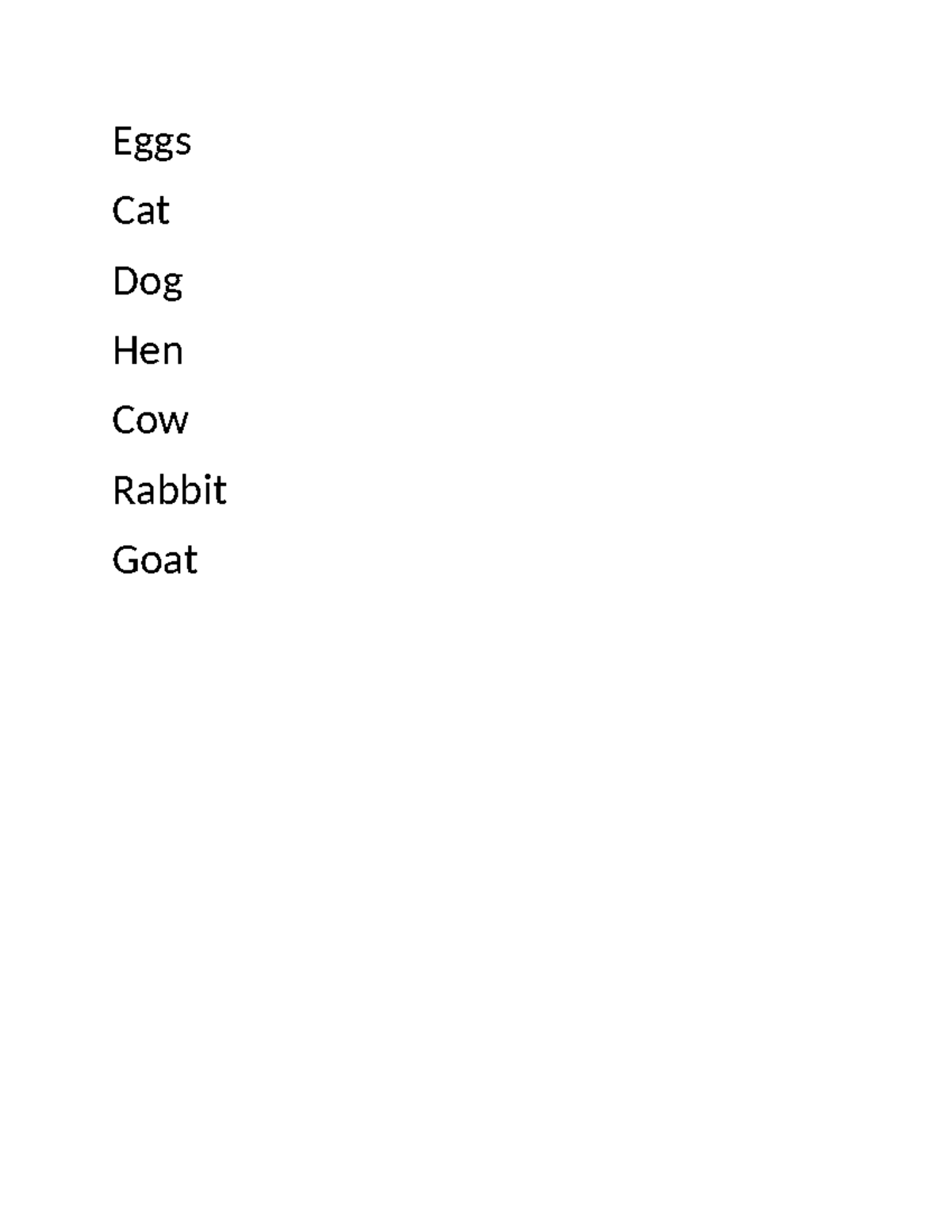 `newtone.caleb word document - Computer science - Eggs Cat Dog Hen Cow ...