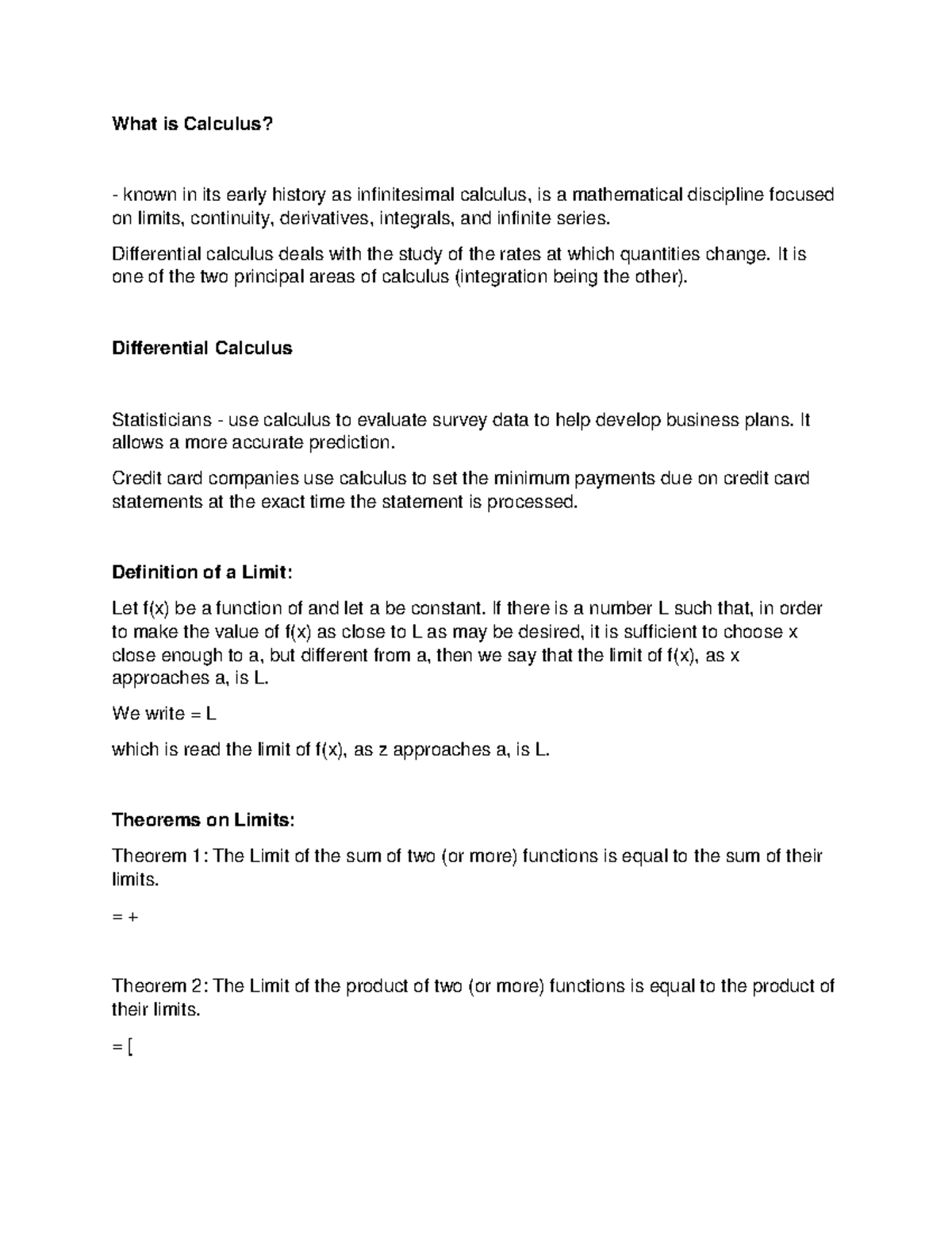 Calculus Concepts: Limits, Continuity, and Differentiation Explained ...