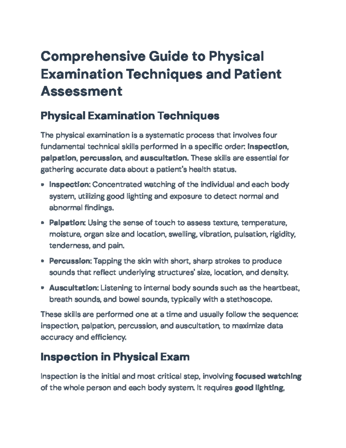 Comprehensive Techniques for Physical Examination & Patient Assessment ...