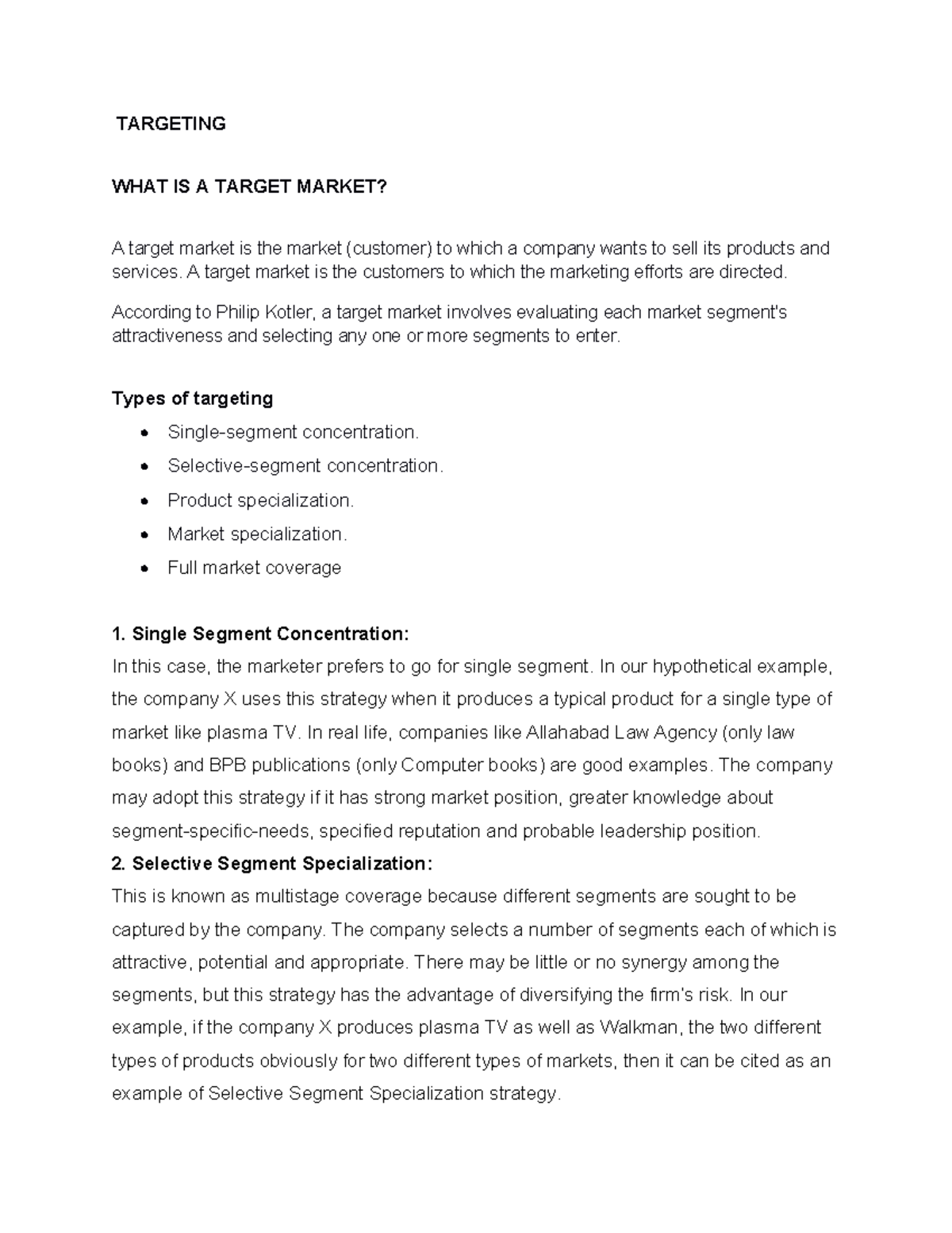 Targeting - Marketing - TARGETING WHAT IS A TARGET MARKET? A target ...