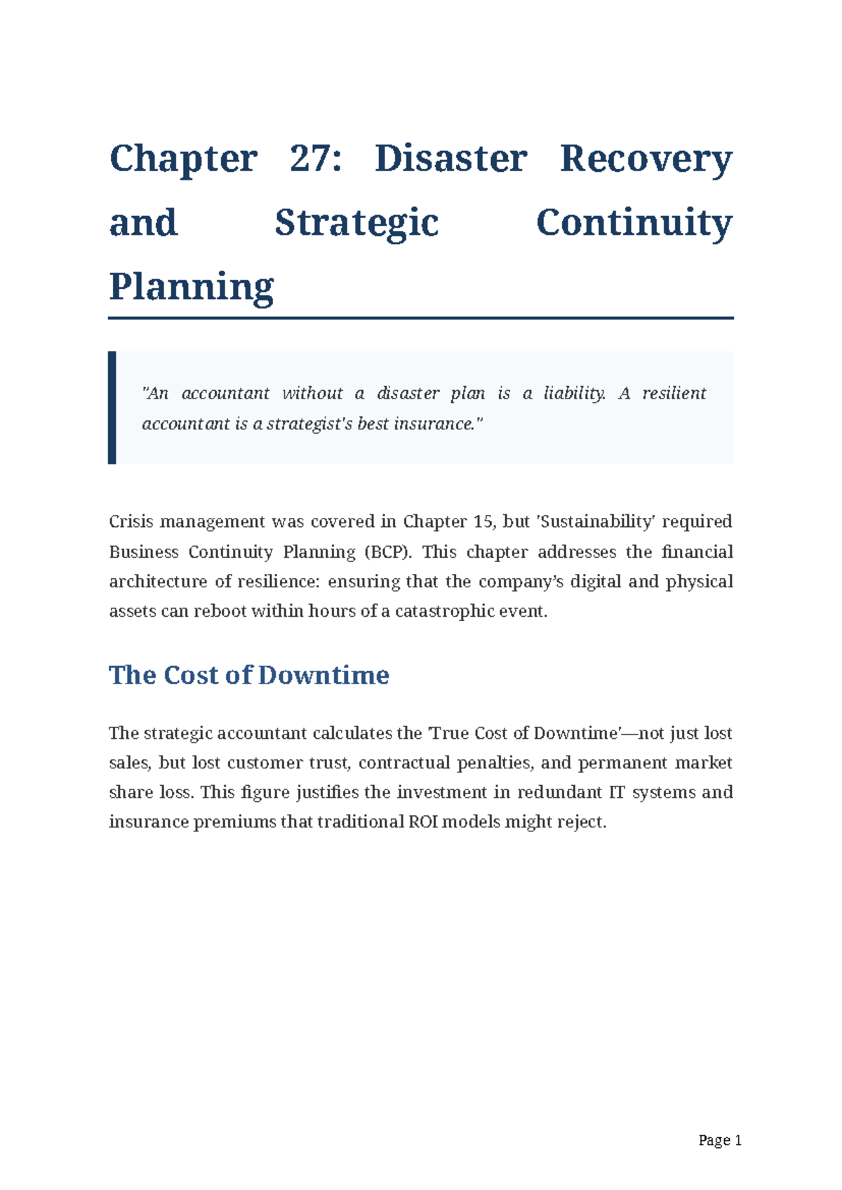 Chapter 27: Disaster Recovery & Strategic Continuity Planning - Studocu