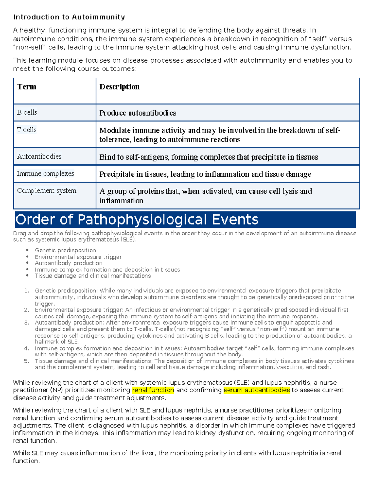 Introduction to Autoimmunity: Understanding SLE and Its Pathophysiology ...