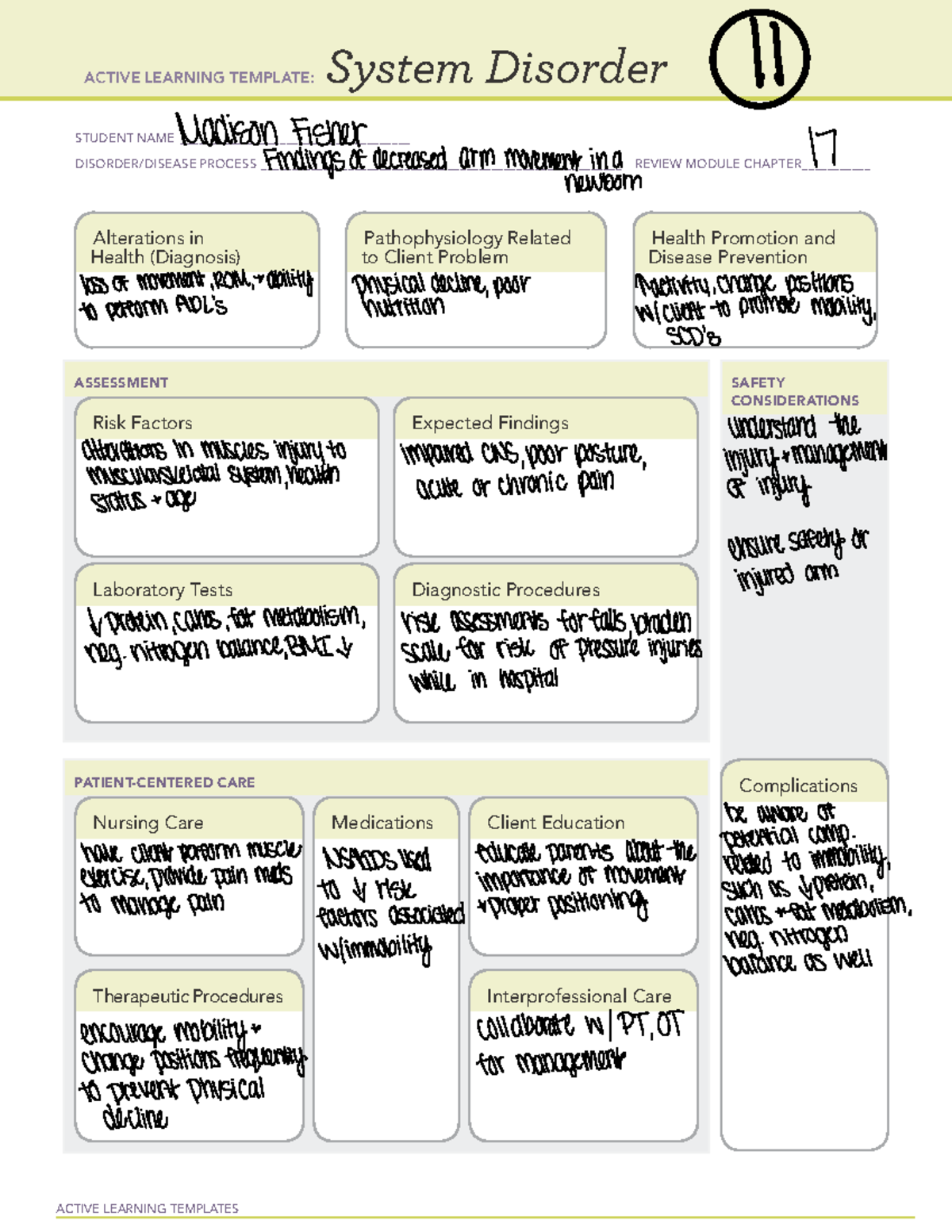ACTIVE LEARNING TEMPLATE: Maternal Newborn ATI System Disorders Review ...