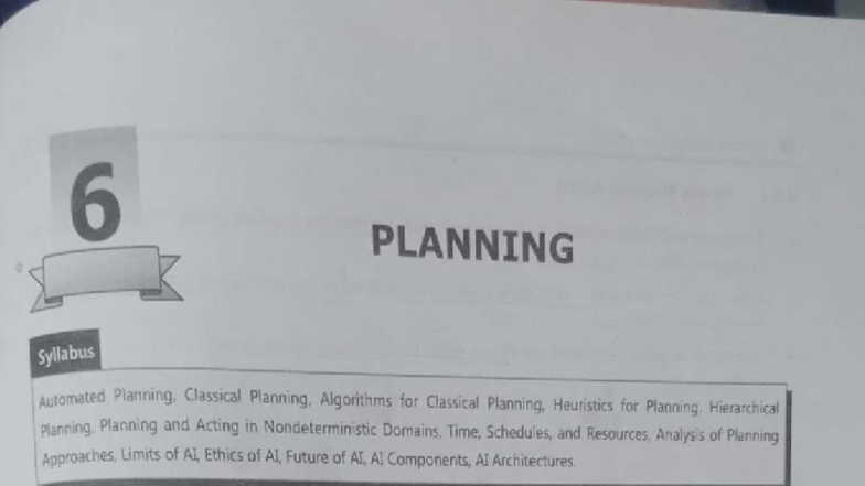 AI (SPPU) Planning: Automated & Classical Planning Techniques - Studocu