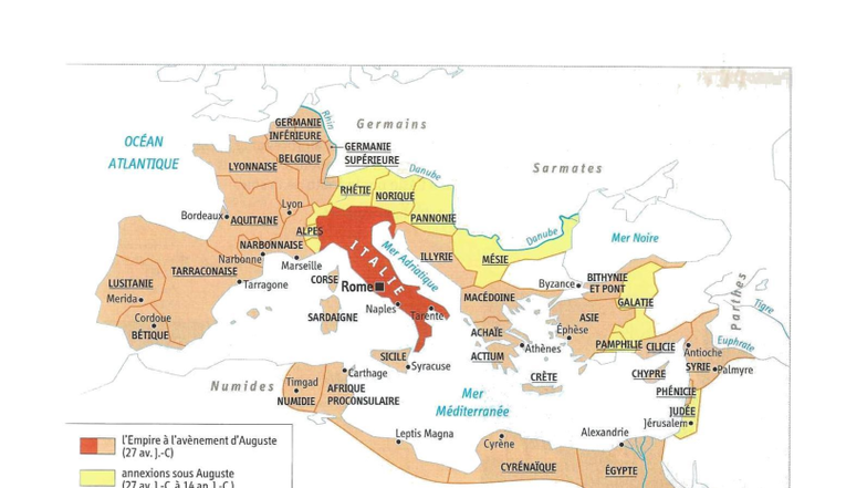 Doc 4: Principat - Géographie des Provinces Romaines - Studocu
