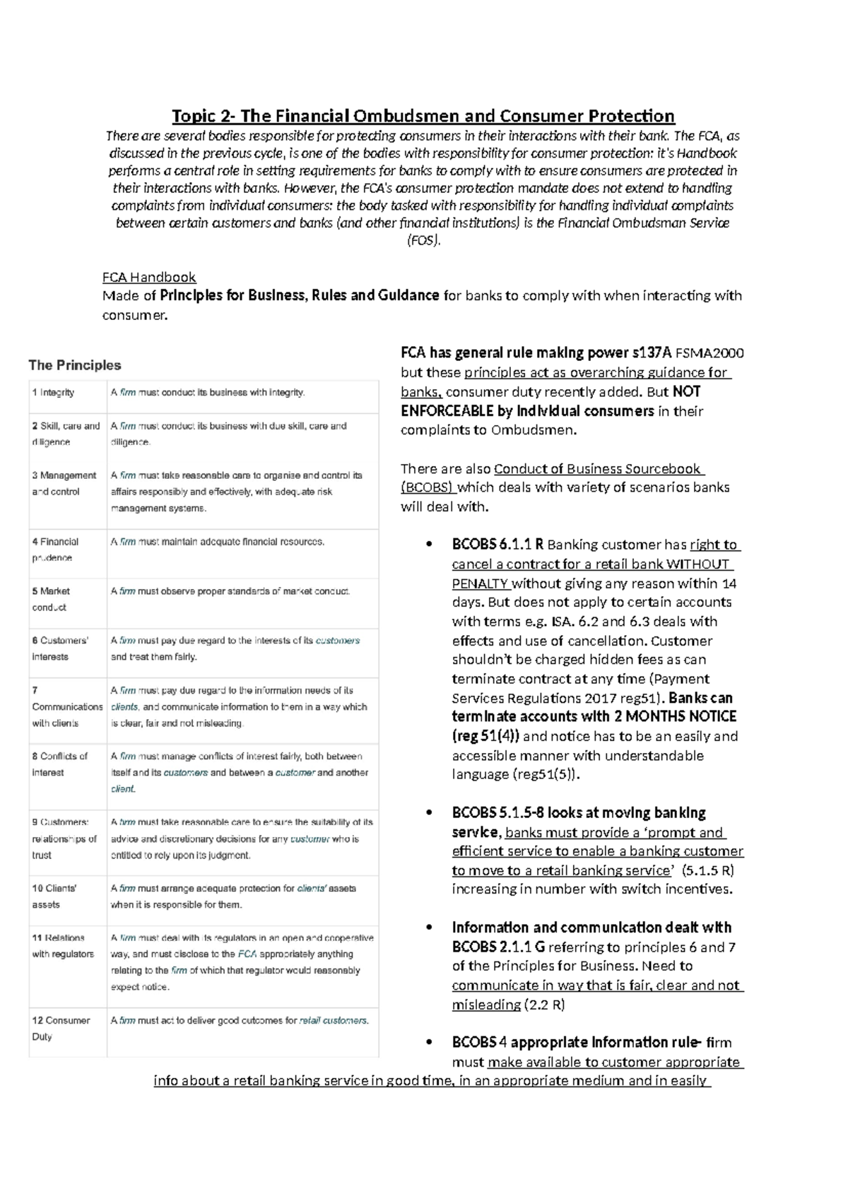 FOS Final Exam Notes: Understanding the Financial Ombudsman & Consumer ...