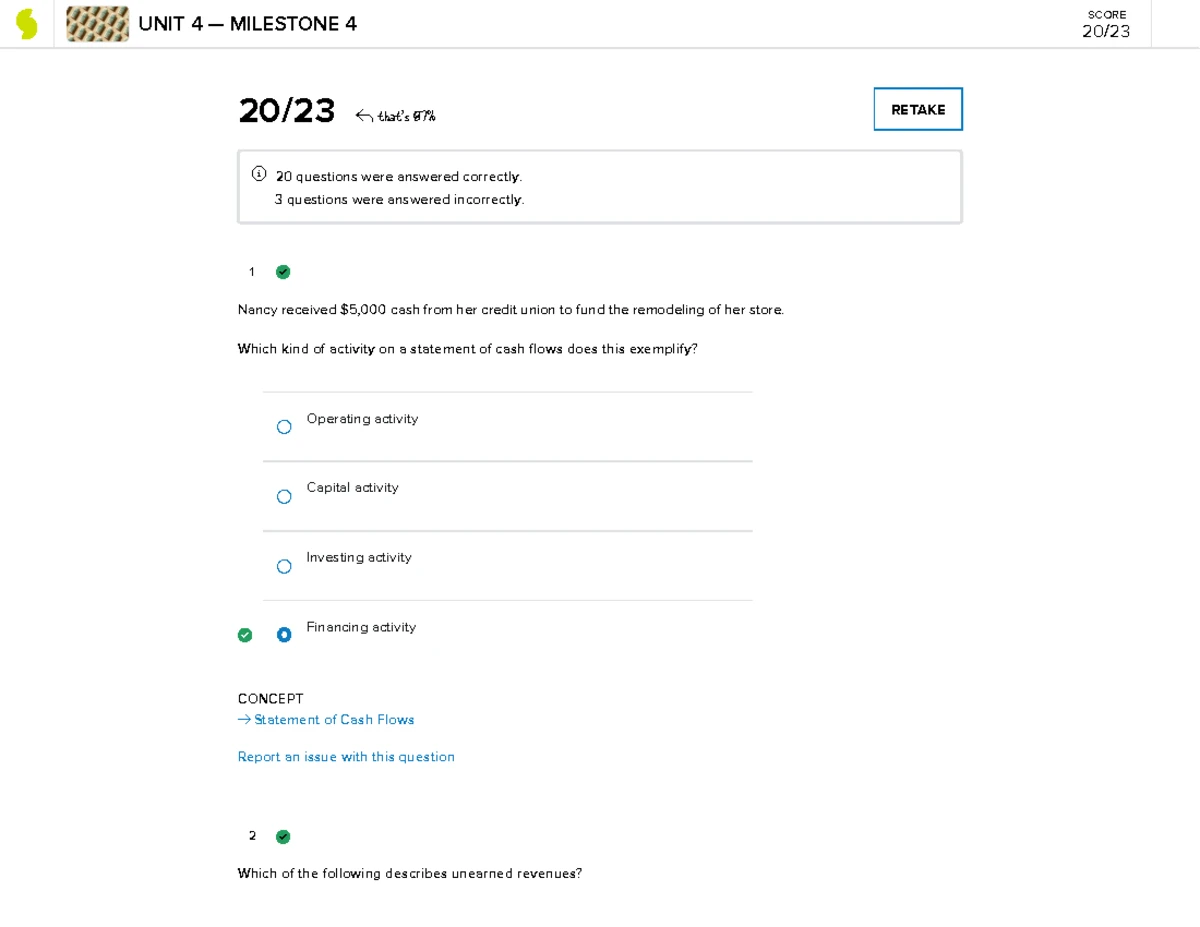 Sophia Financial Accounting Unit 2 Milestone 2 Study Guide - Studocu