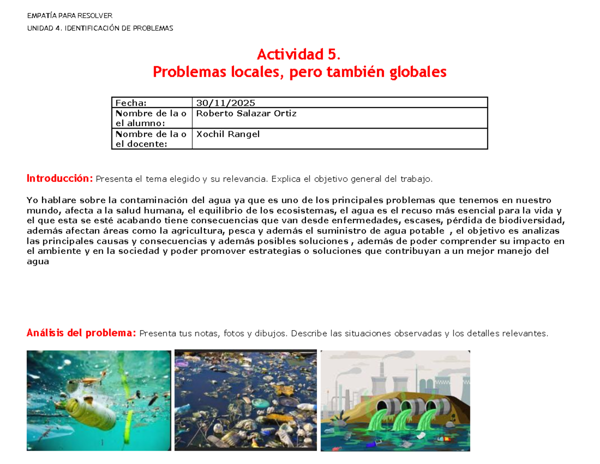 Empatía para Resolver: Identificación de Problemas de Contaminación del ...