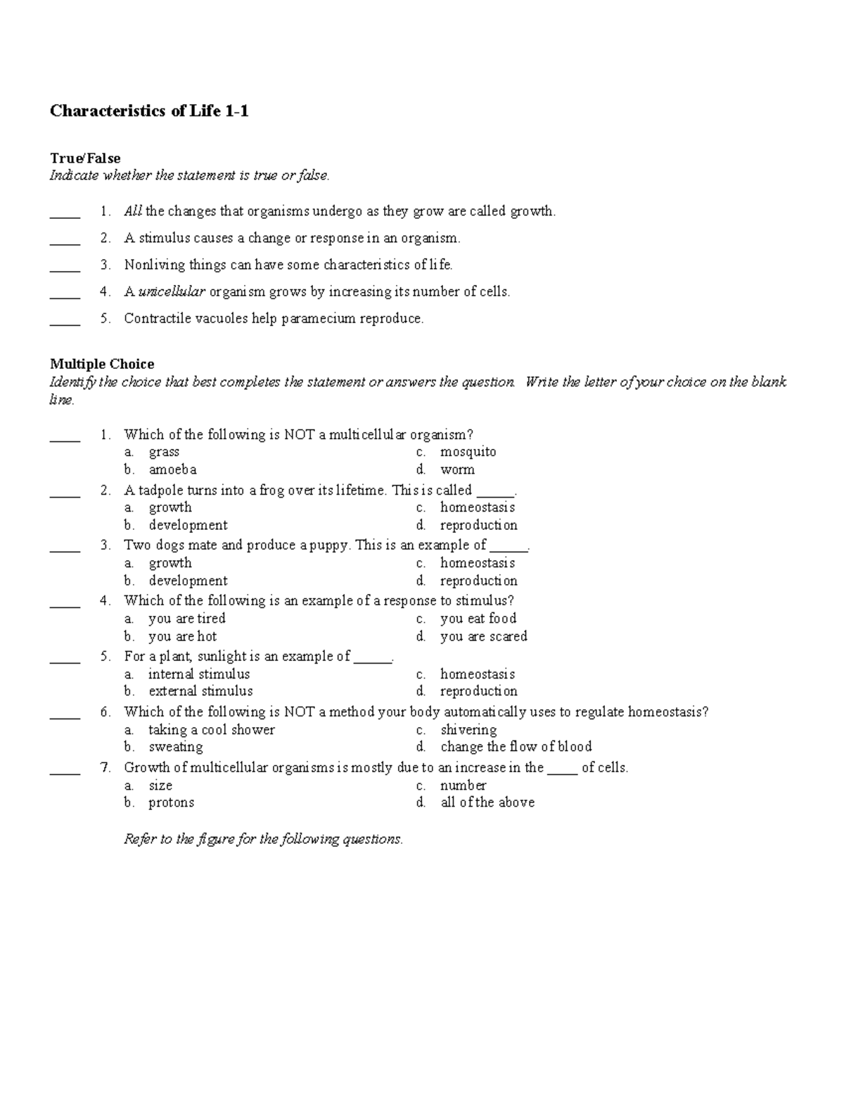 488052282 test 1 1 Characteristics of Life doc - Characteristics of ...