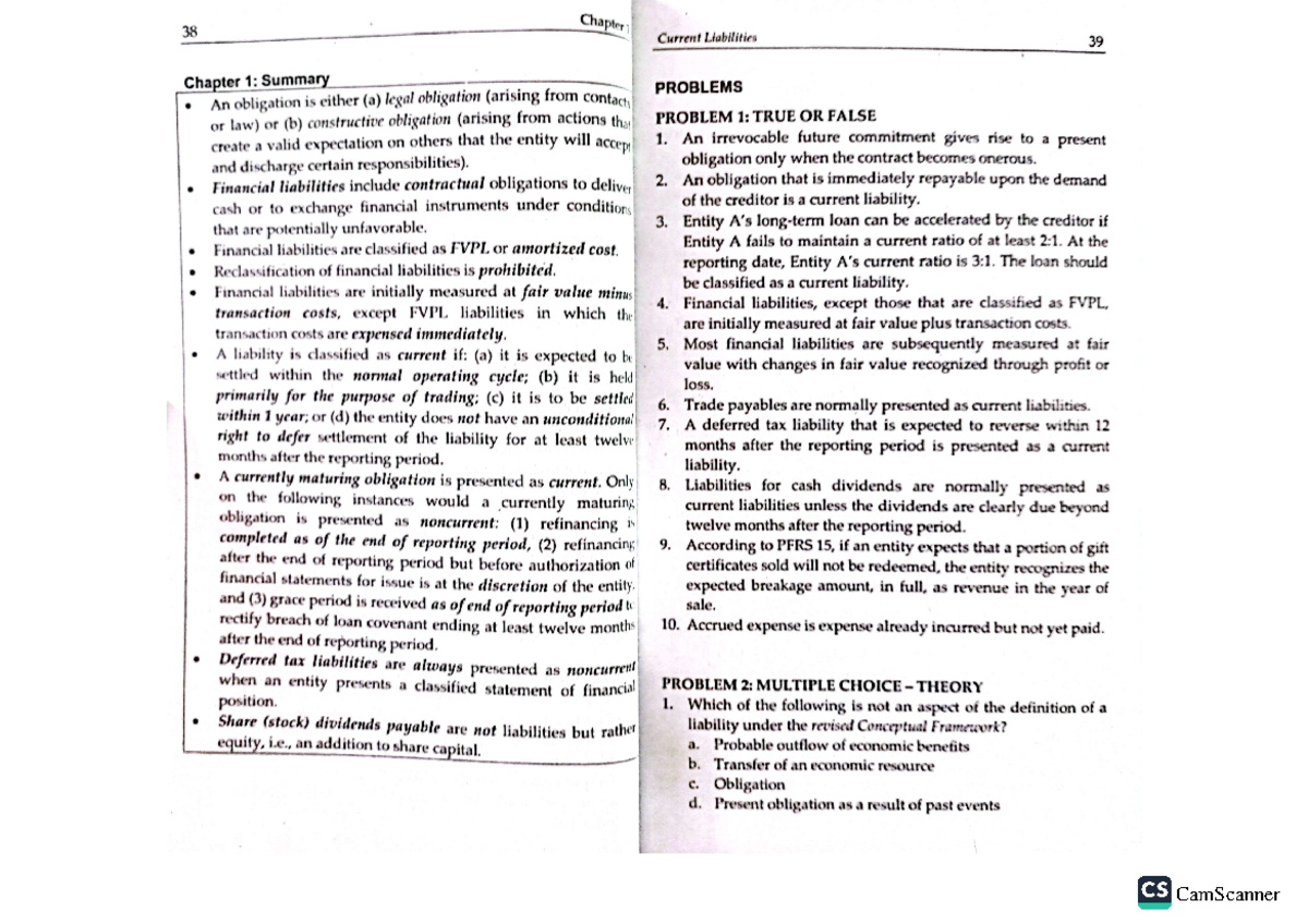 IA2 2024 Chapter 1 Current Liabilities Problems and Summary - Studocu