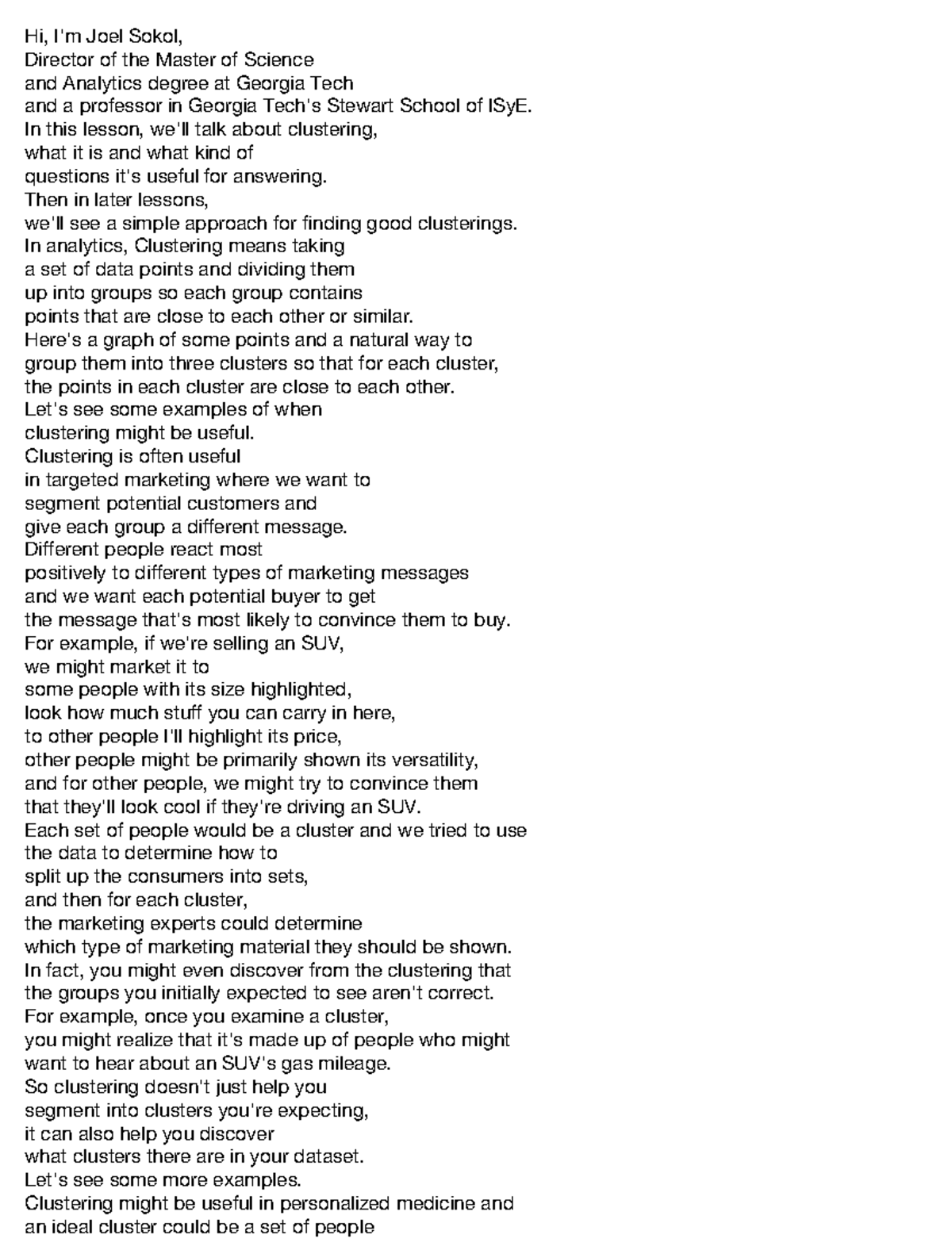 Mod 4: Clustering Concepts and Applications in Analytics - Studocu