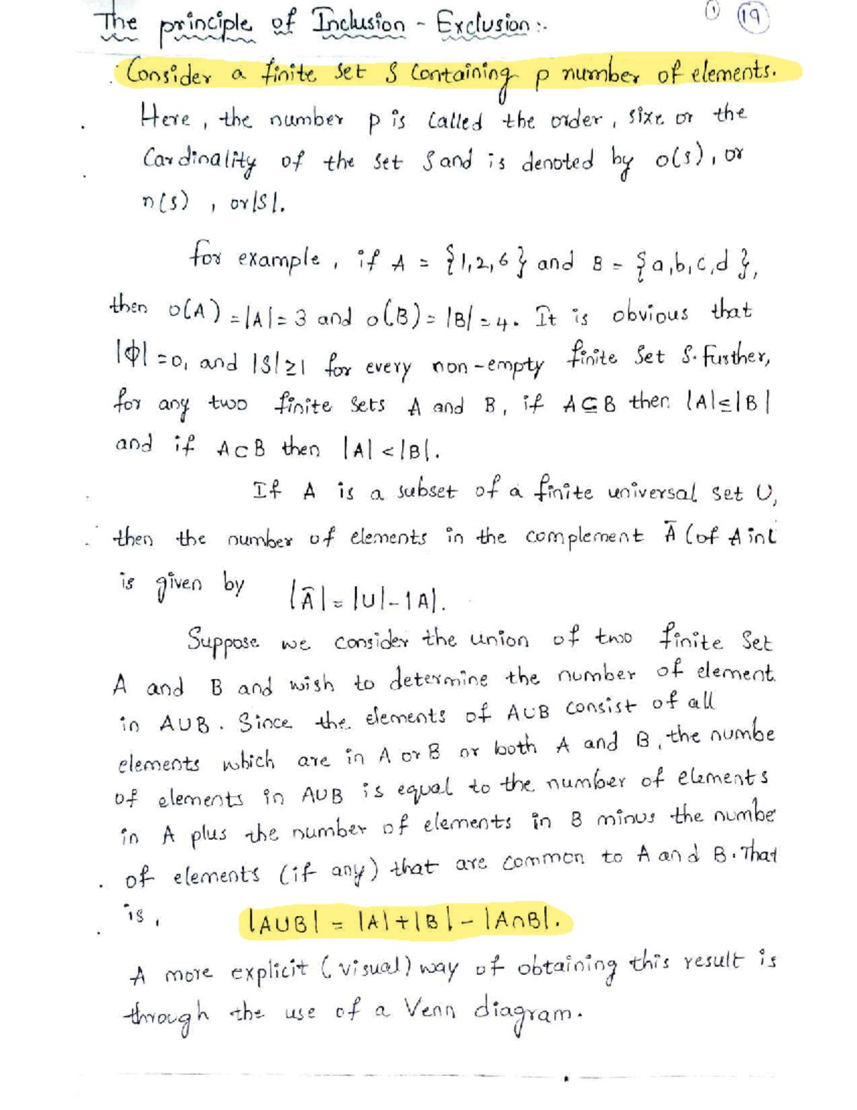 Principle of Inclusion-Exclusion: A Comprehensive Study Guide - Studocu