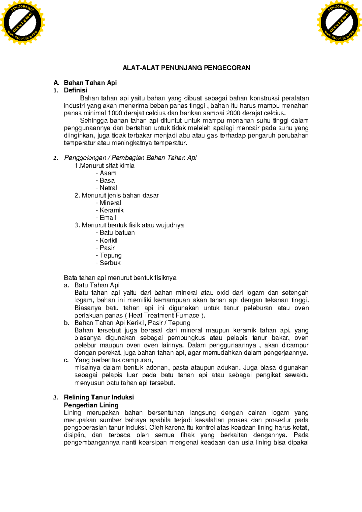 Alat Penunjang Pengecoran: Bahan Tahan Api dan Proses Relining Tanur ...