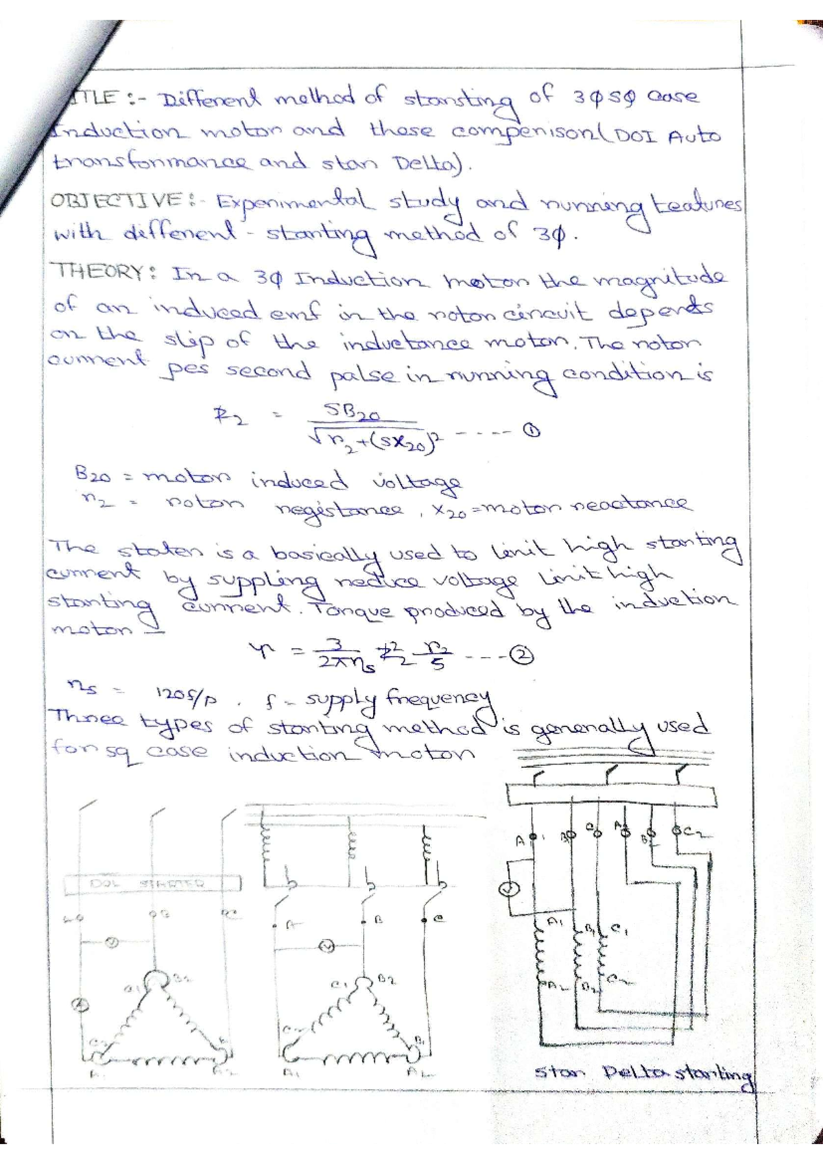 Different Methods of Starting 305Q Induction Motor: Experimental Study ...