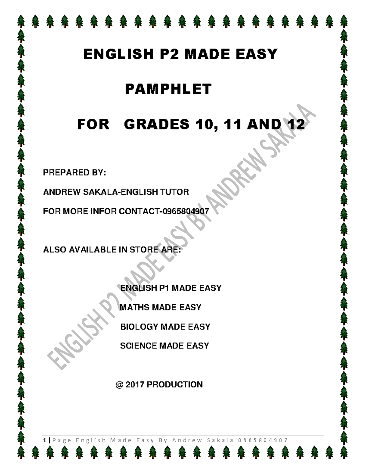 English P2 Exam Prep Pamphlet 082841: Study Guide for Grades 10-12 ...