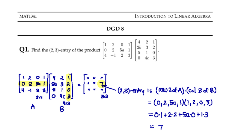 MAT1341 SOLUTIONS TO ADDITIONAL EXERCISES IN LINEAR ALGEBRA - Studocu