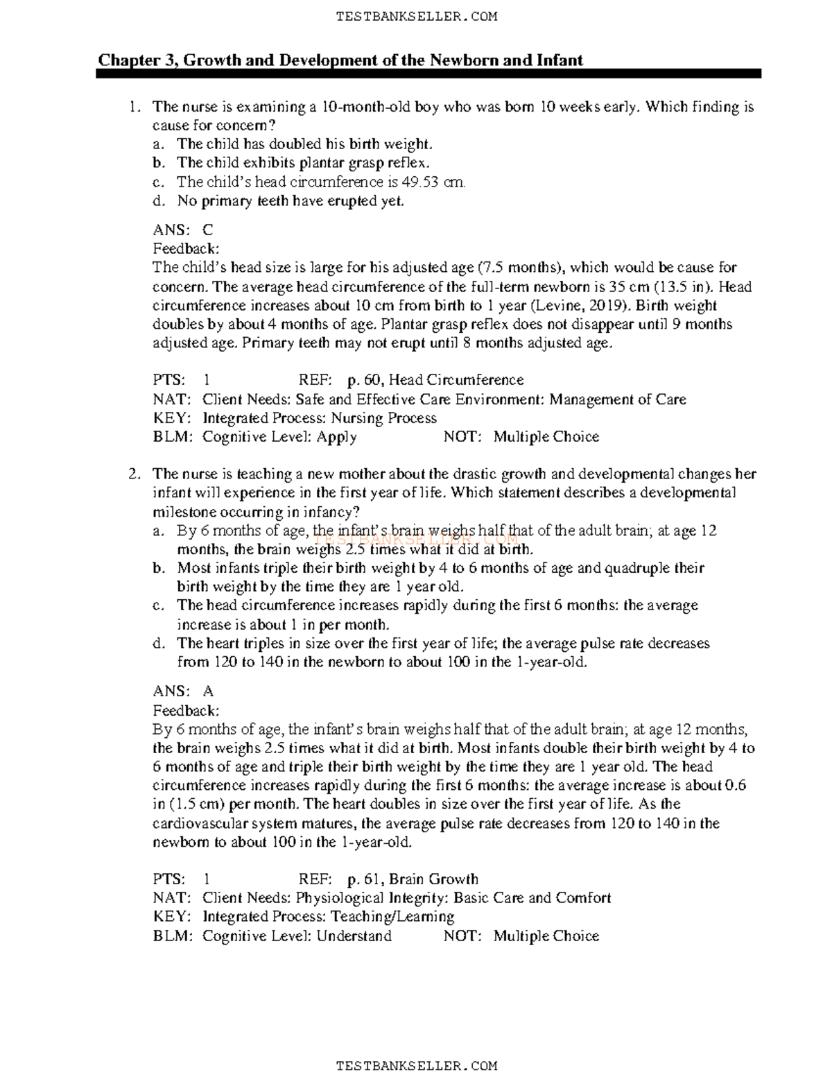 03 - Practice Questions for Newborn Growth and Development - Studocu