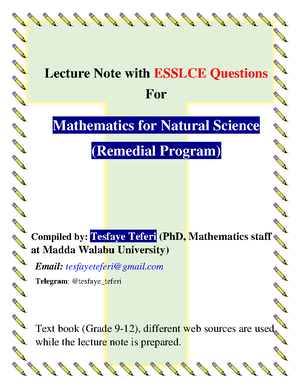 Final Exam grade 11 - AKSUM UNIVERSITY COLLEGE OF NATURAL AND ...