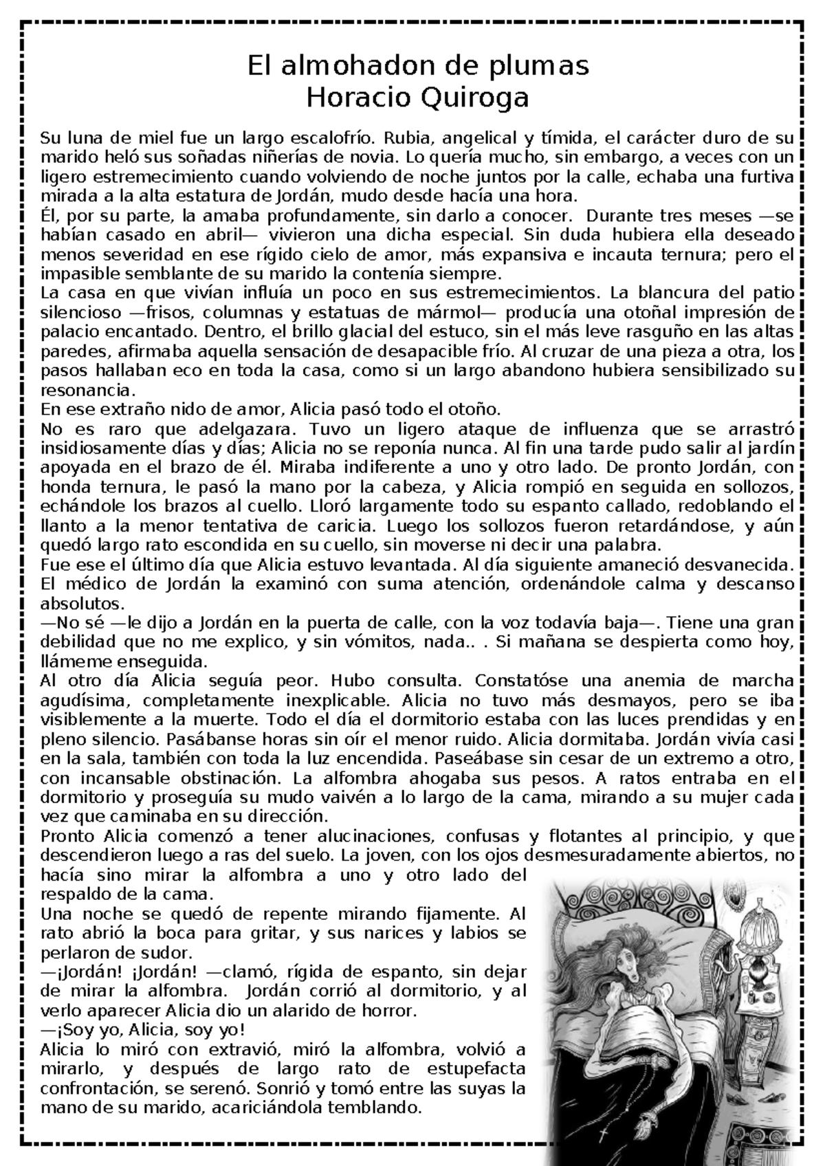 2do - El almohadón de plumas: Comprensión y análisis del texto - Studocu
