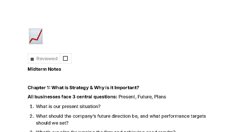 Midterm Exam Notes: Strategy Fundamentals and Competitive Advantage ...