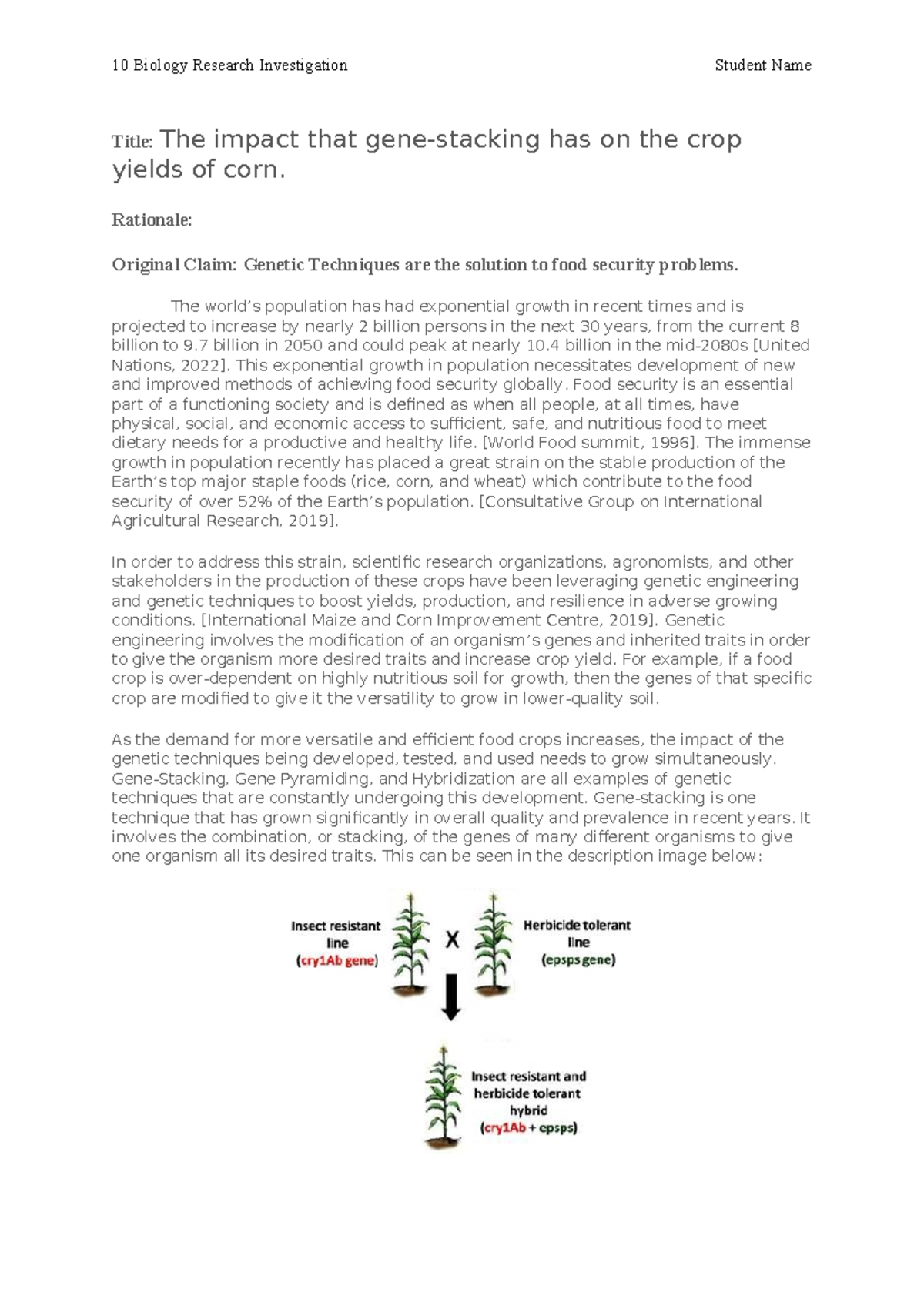 10 Biology Research Investigation: Impact of Genetic Modification on ...