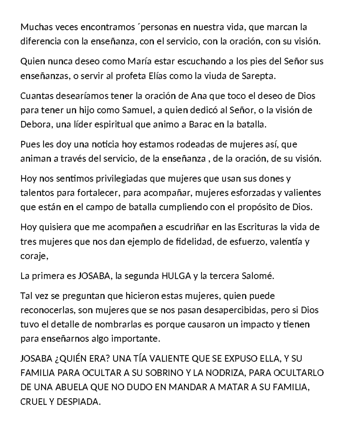 Mujeres Valientes de la Biblia: Josaba y Hulda - Lecciones de Fe - Studocu