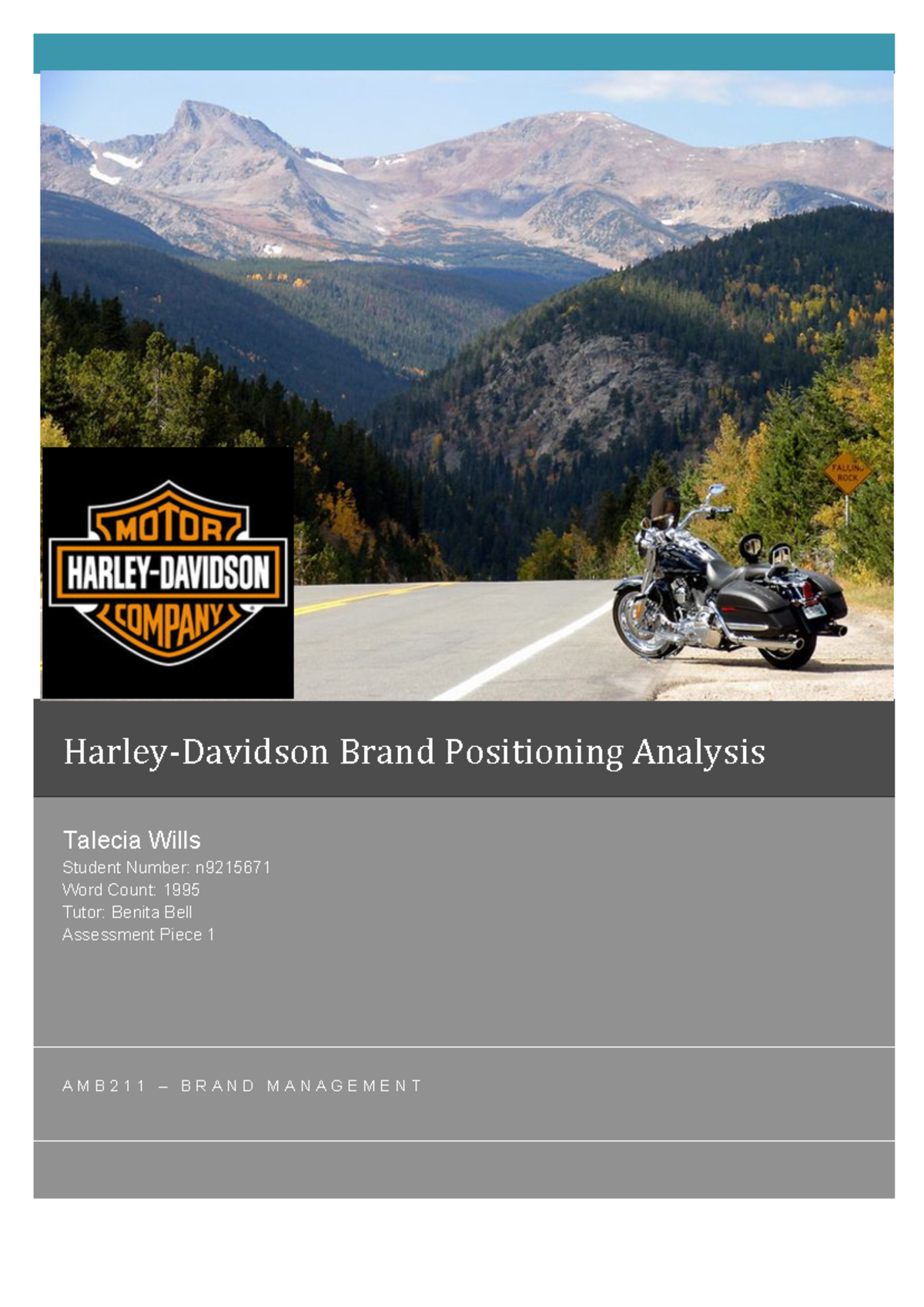 Harley-Davidson Brand Management Analysis - AMB211 Report - Studocu