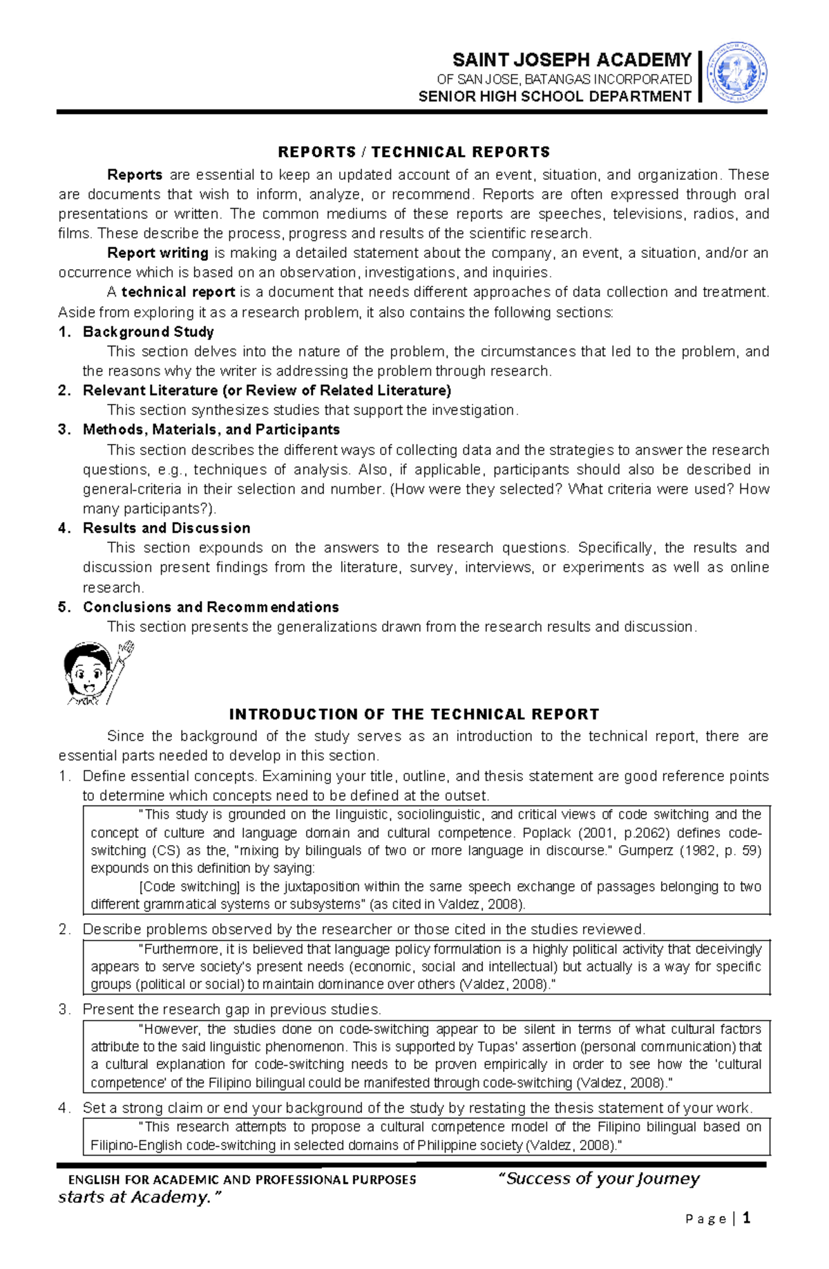 EAPP Writing a Technical Report: Essential Sections and Guidelines ...